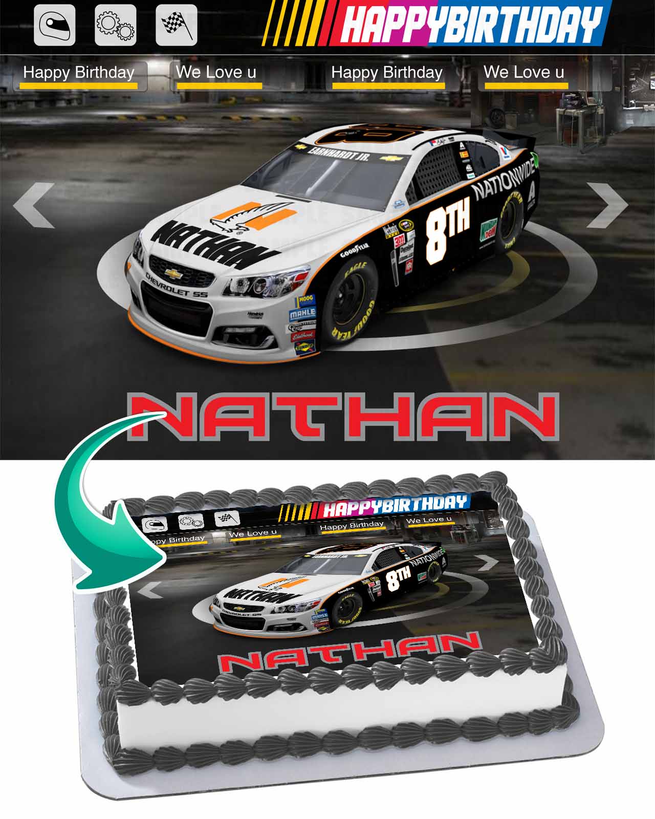 Nascar Edible Cake Toppers – Ediblecaketopper