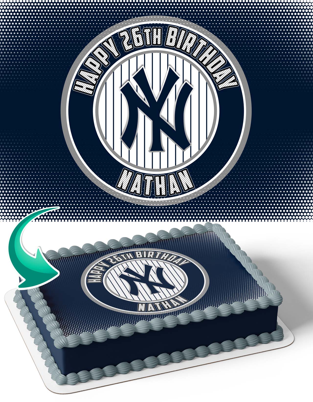 New York Yankees NY Edible Cake Toppers – Ediblecaketopper