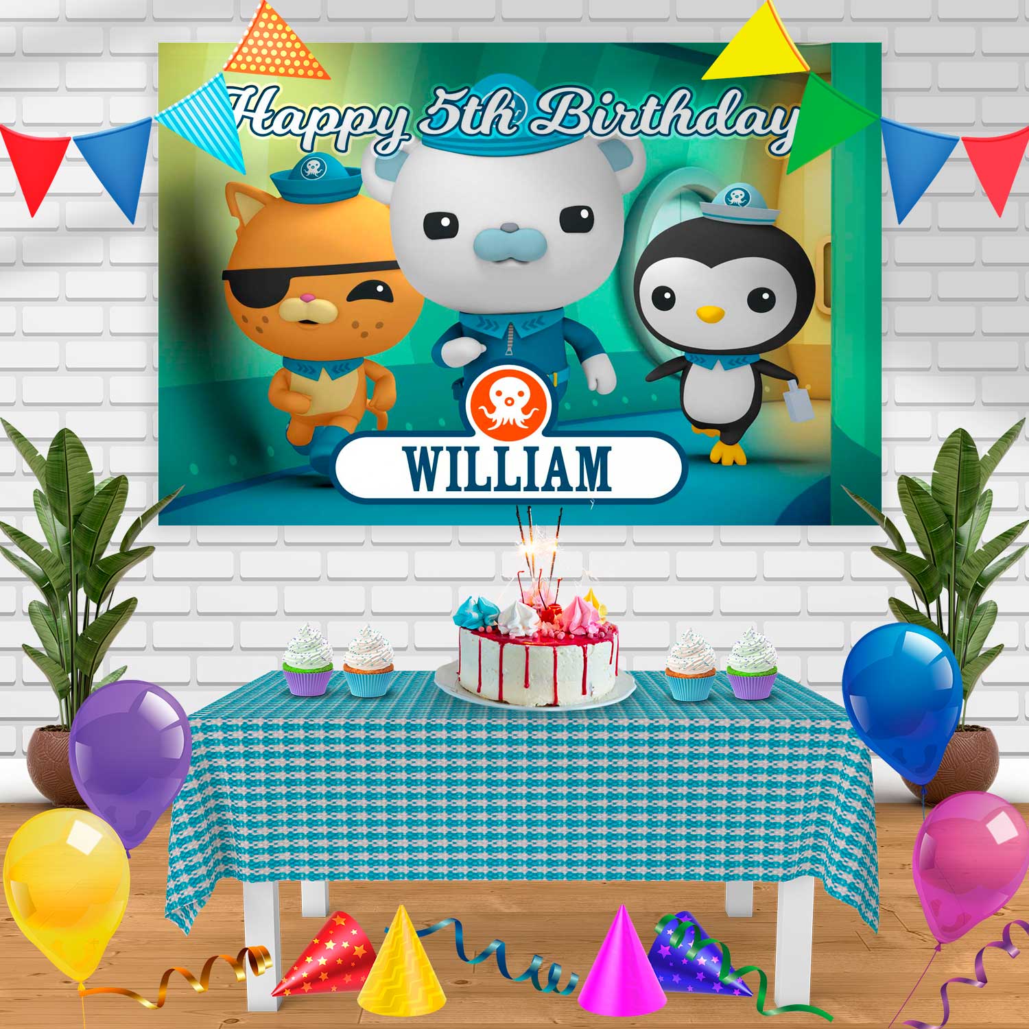 octonauts Birthday Banner Personalized Party Backdrop Decoration ...
