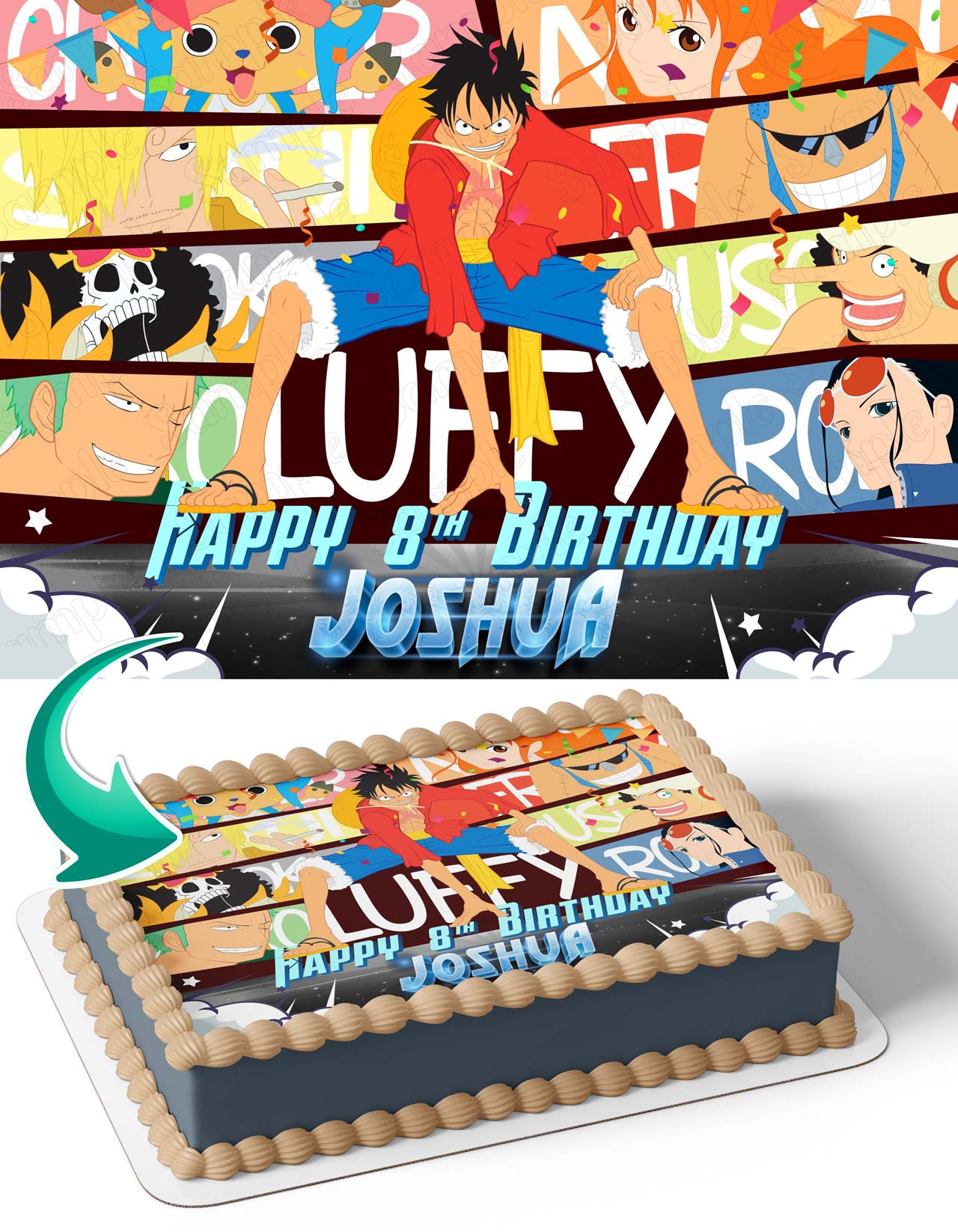 One Piece Luffy OP Edible Cake Toppers – Ediblecaketopper