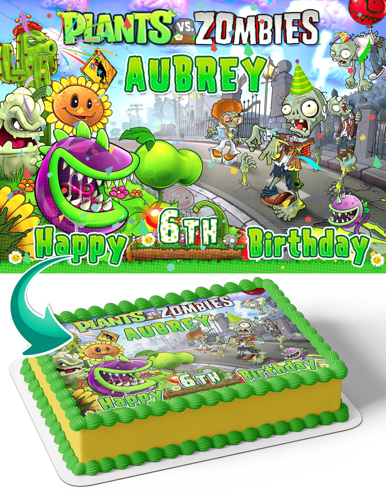 Plants vs Zombies Edible Cake Toppers – Ediblecaketopper
