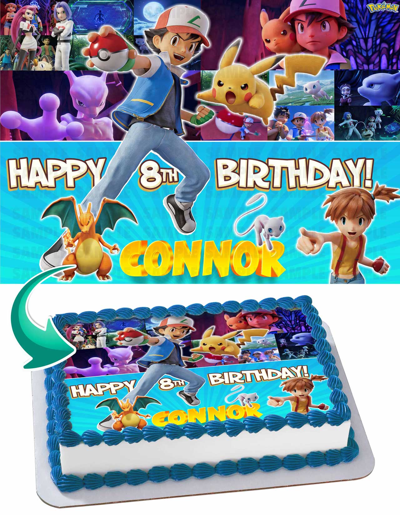 Pokemon Mewtwo Strikes Back Evolution Edible Cake Toppers ...