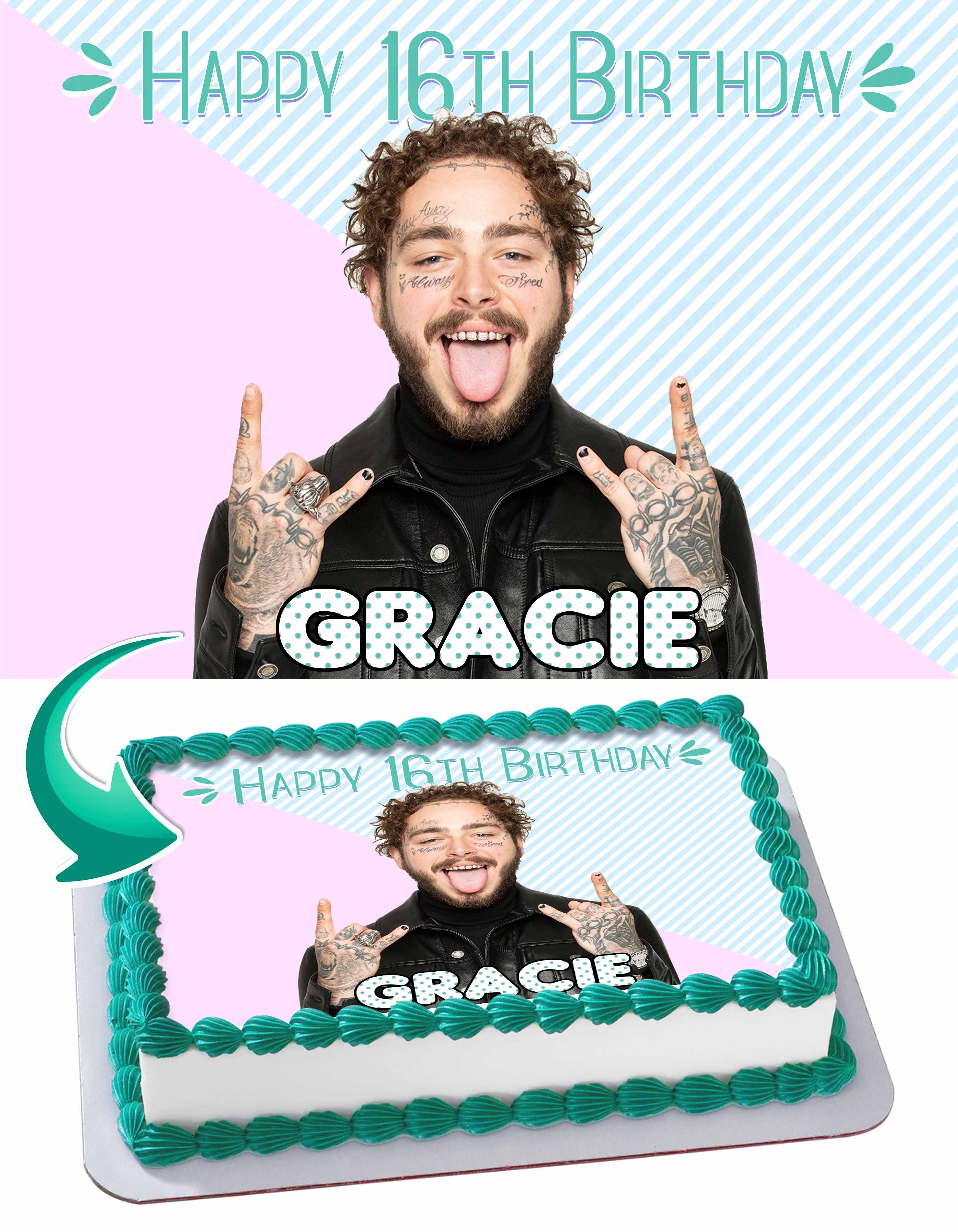 Post Malone Edible Cake Toppers – Ediblecaketopper