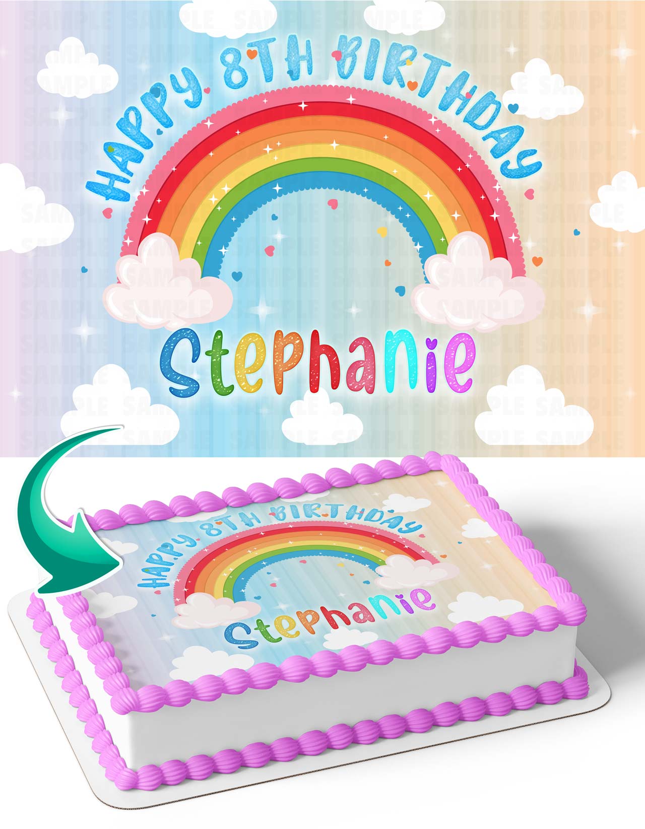 Rainbow Edible Cake Toppers – Ediblecaketopper