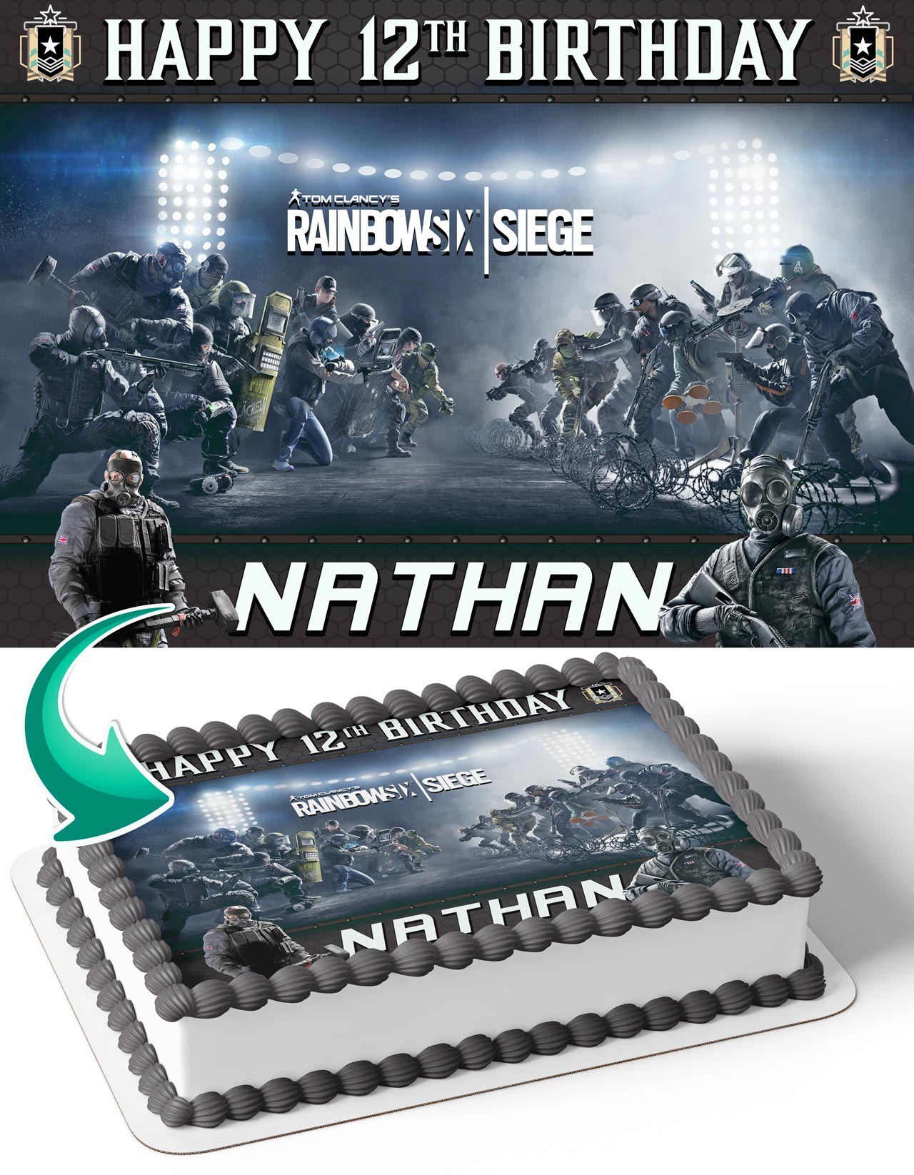Rainbow Six Siege Edible Cake Toppers – Edible Cake Topper Corp