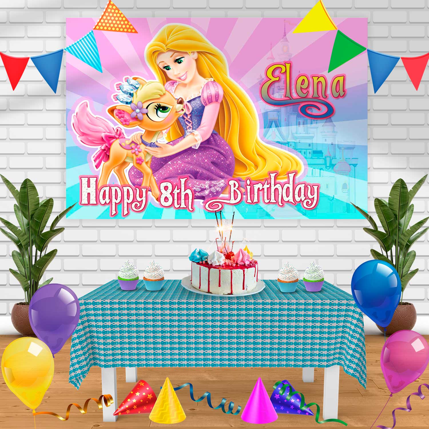 Rapunzel Birthday Banner Personalized Party Backdrop Decoration ...