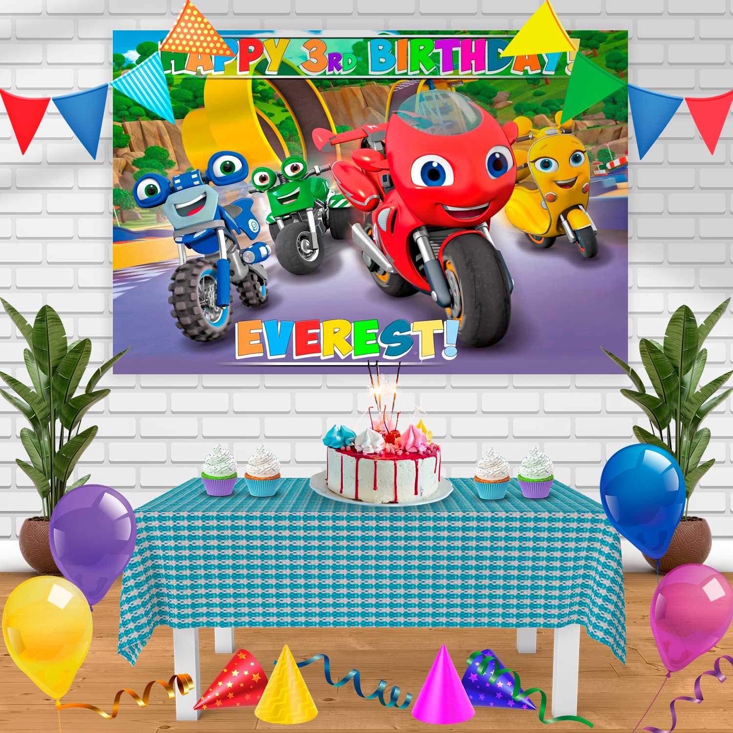 Ricky Zoom Birthday Banner Personalized Party Backdrop Decoration ...