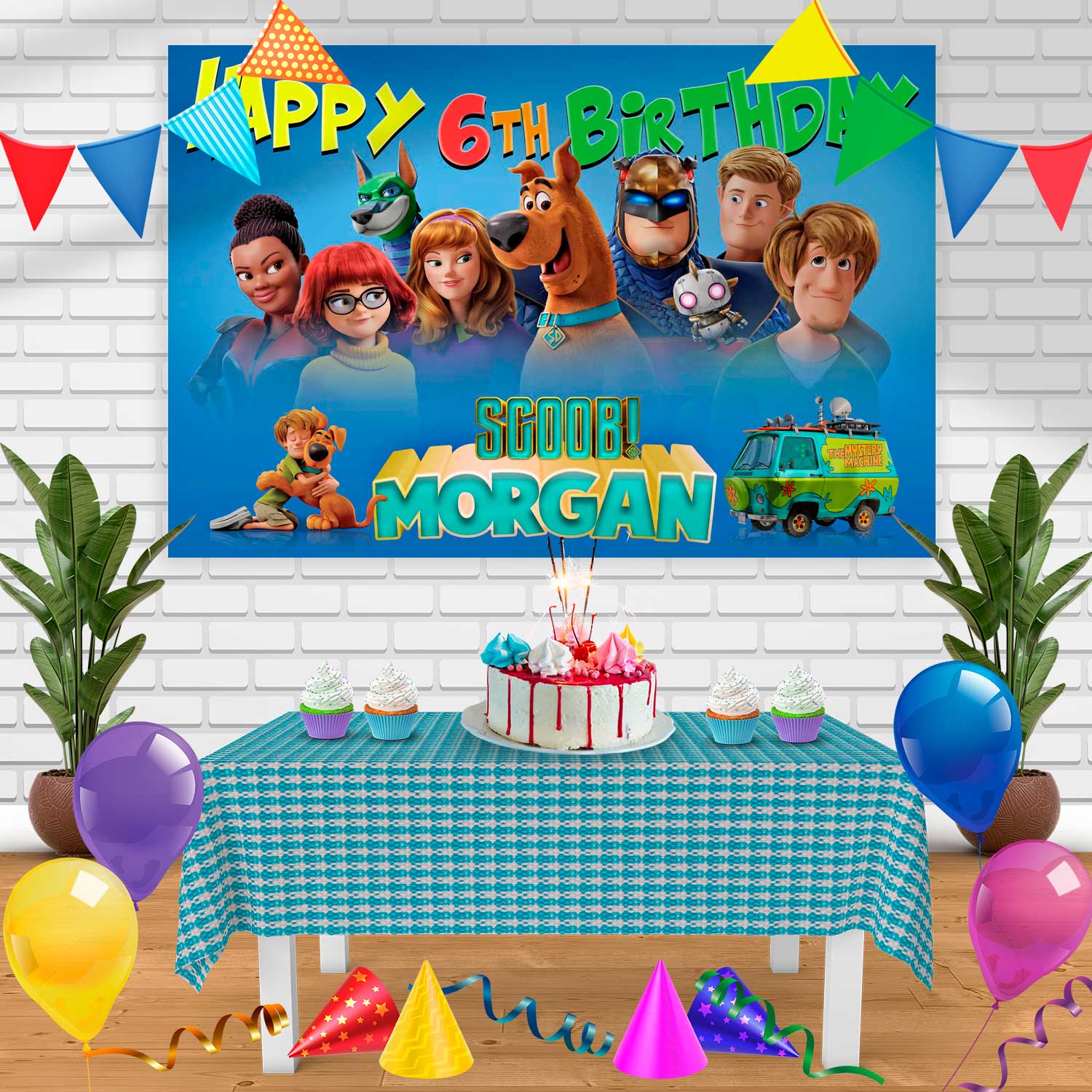 Scooby Doo 2020 3 Birthday Banner Personalized Party Backdrop Decorati ...