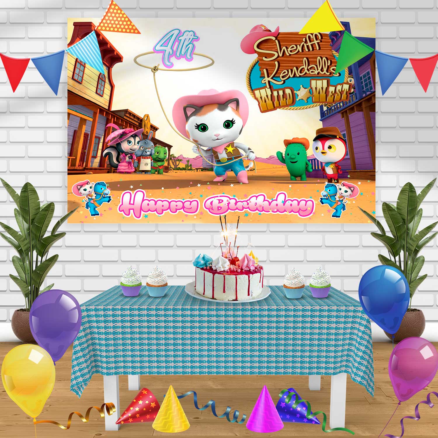 Sheriff 2 Birthday Banner Personalized Party Backdrop Decoration ...