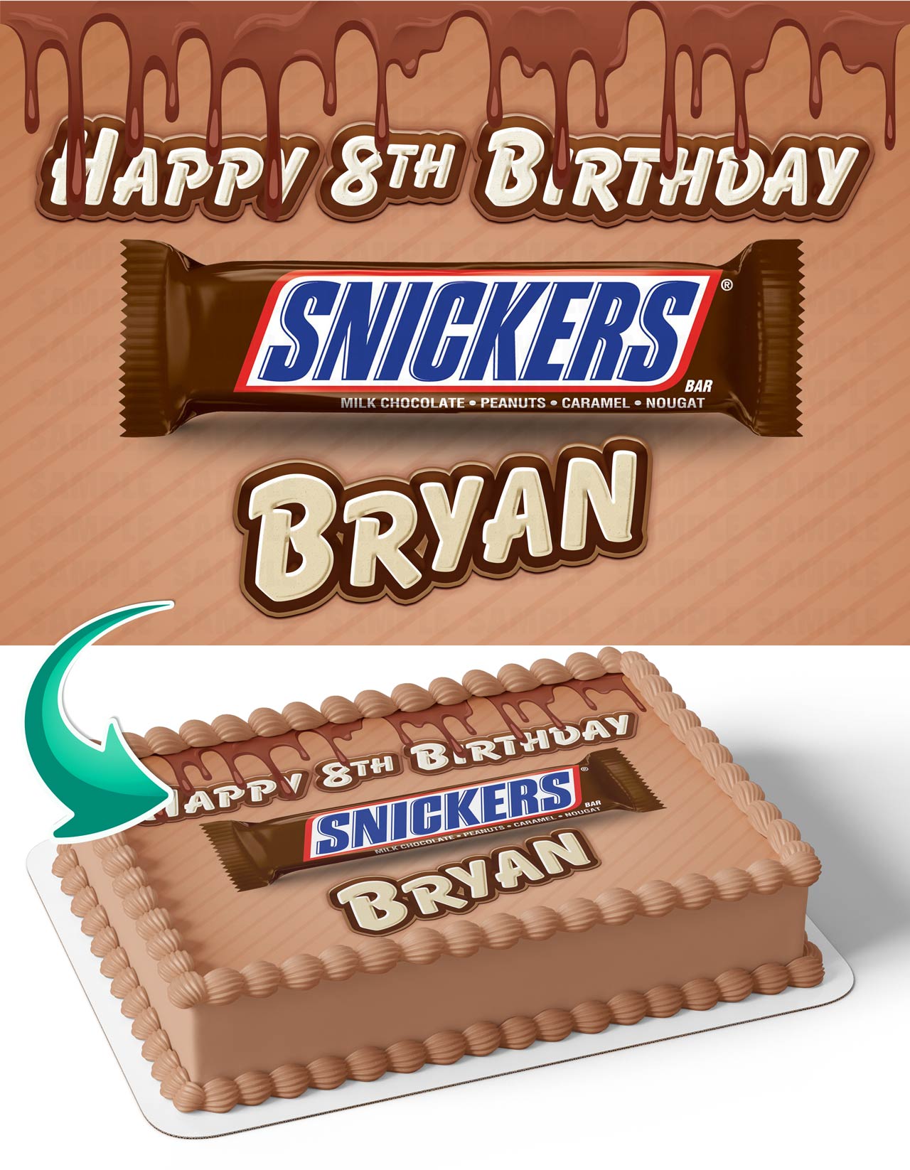 Snickers Chocolate Edible Cake Toppers – Ediblecaketopper