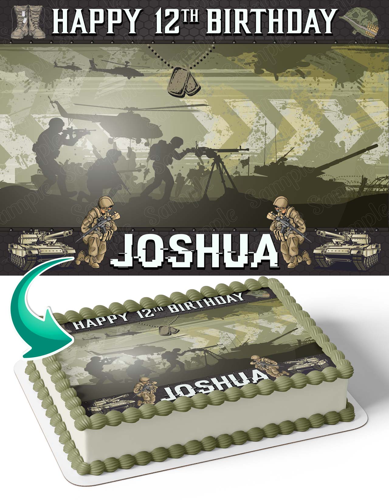 Soldier Military Vetera Army Navy Tank Edible Cake Toppers – Edible ...