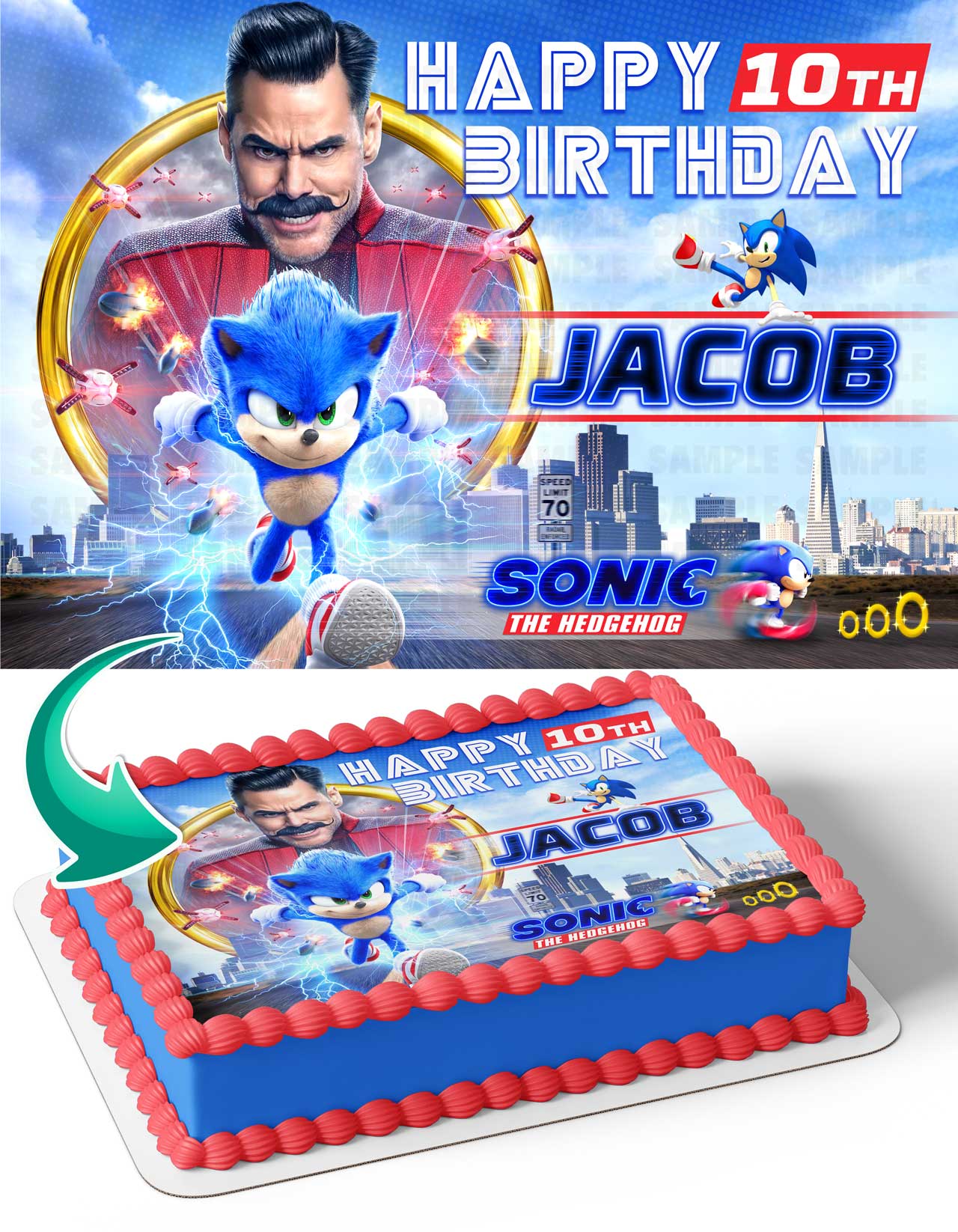 Sonic the Hedgehog Edible Cake Toppers – Ediblecaketopper