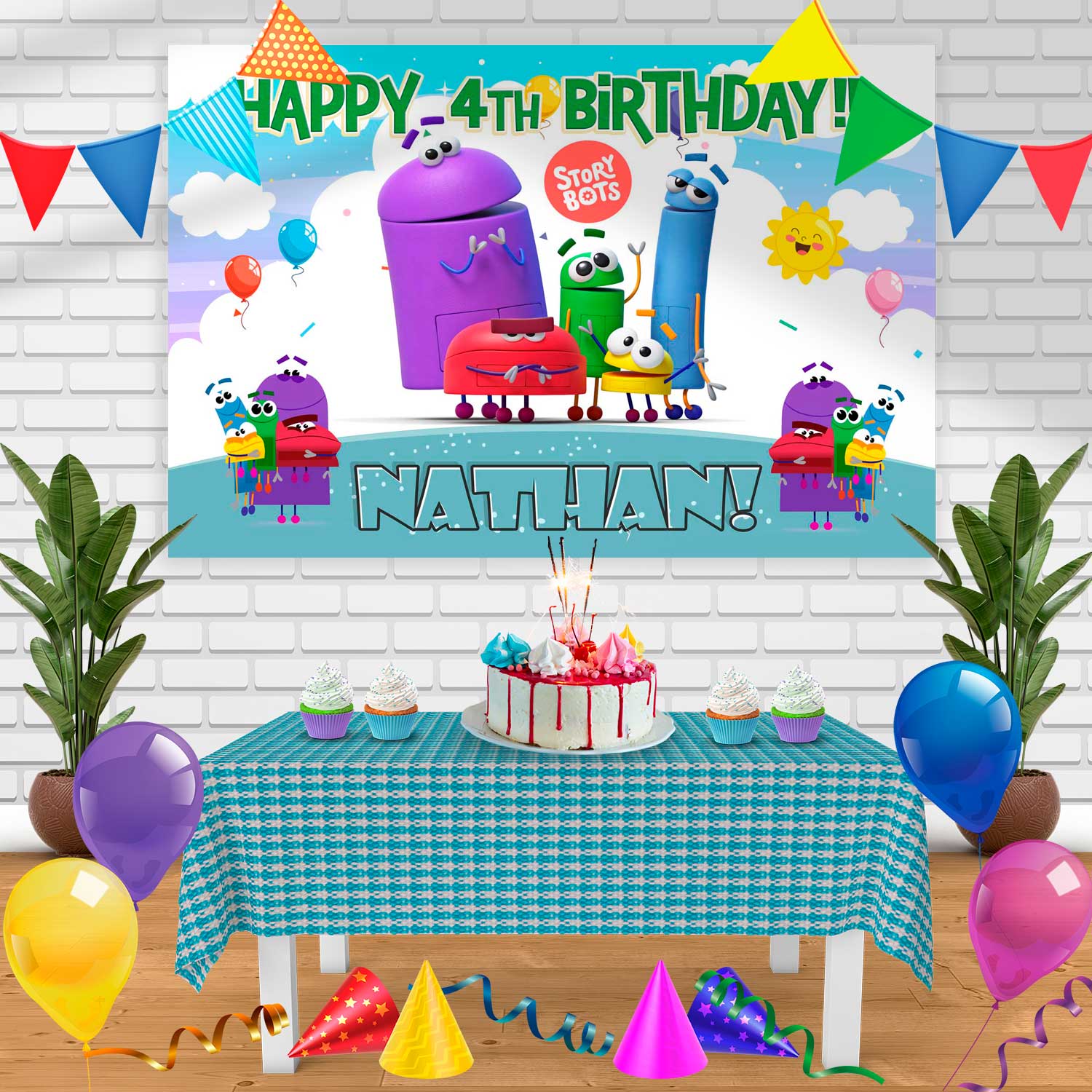 Story boots Birthday Banner Personalized Party Backdrop Decoration ...