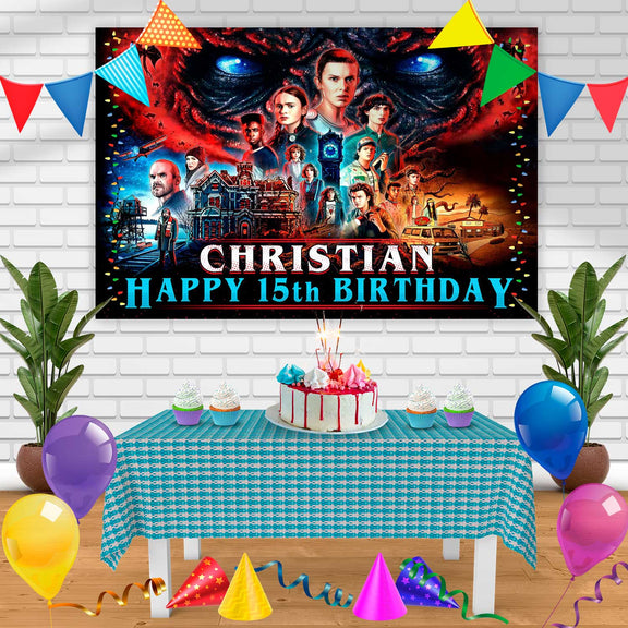 Stranger Things Season 4 Birthday Banner Personalized Party Backdrop D ...