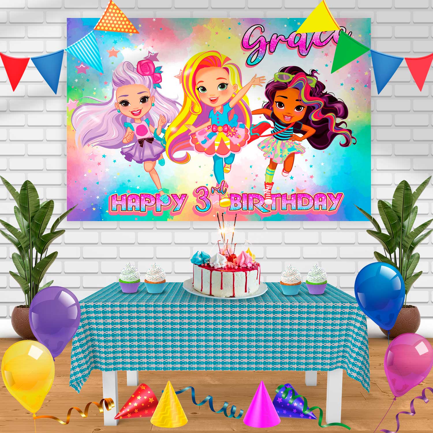 Sunny Day Birthday Banner Personalized Party Backdrop Decoration ...