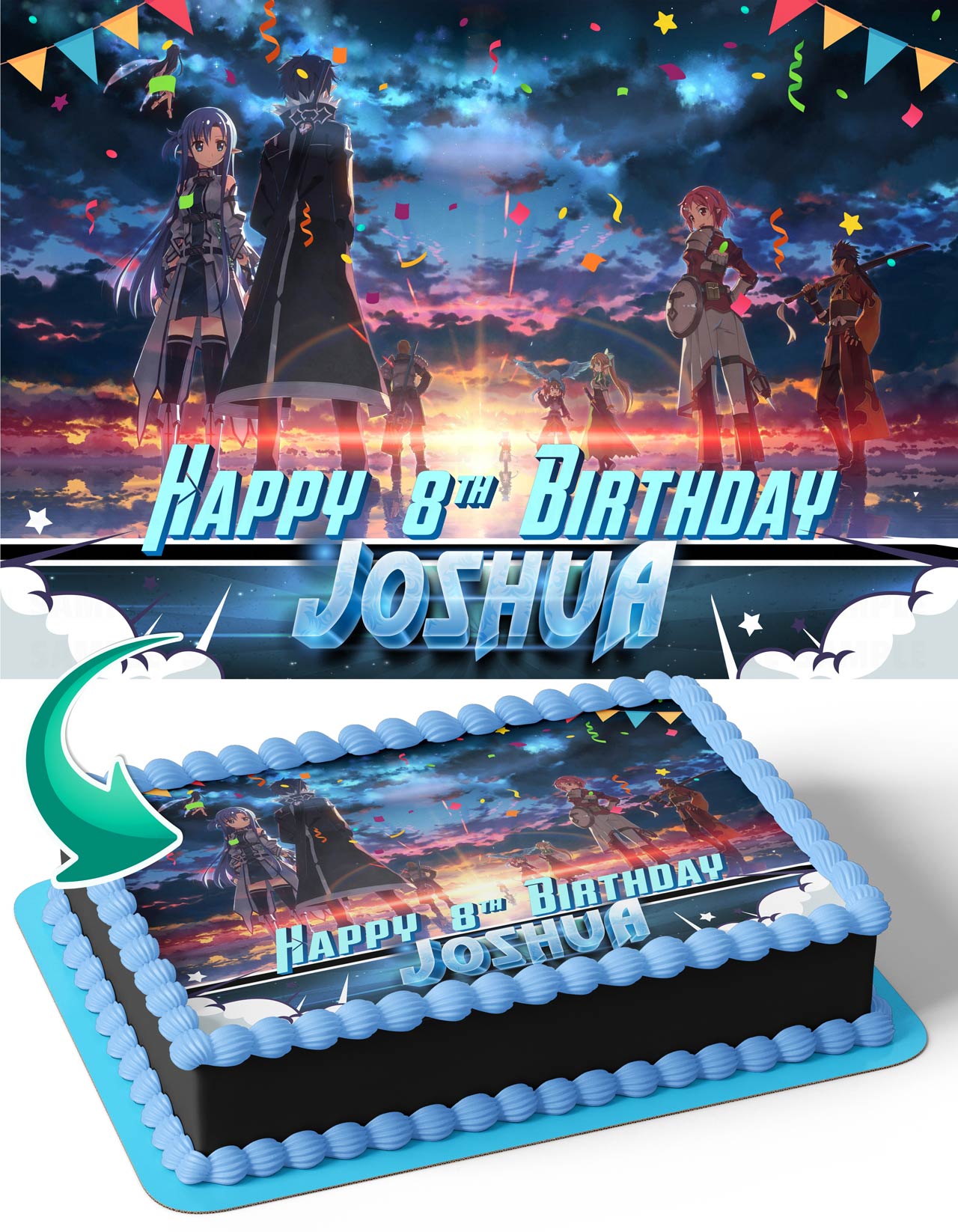Sword Art Online Anime SAO Edible Cake Toppers – Ediblecaketopper