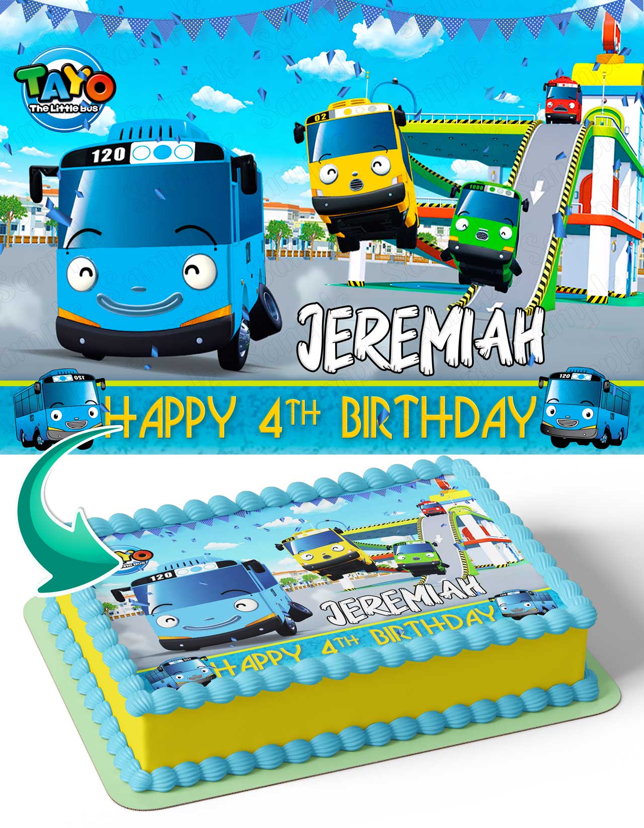 Tayo the Little Bus Edible Cake Toppers – Ediblecaketopper