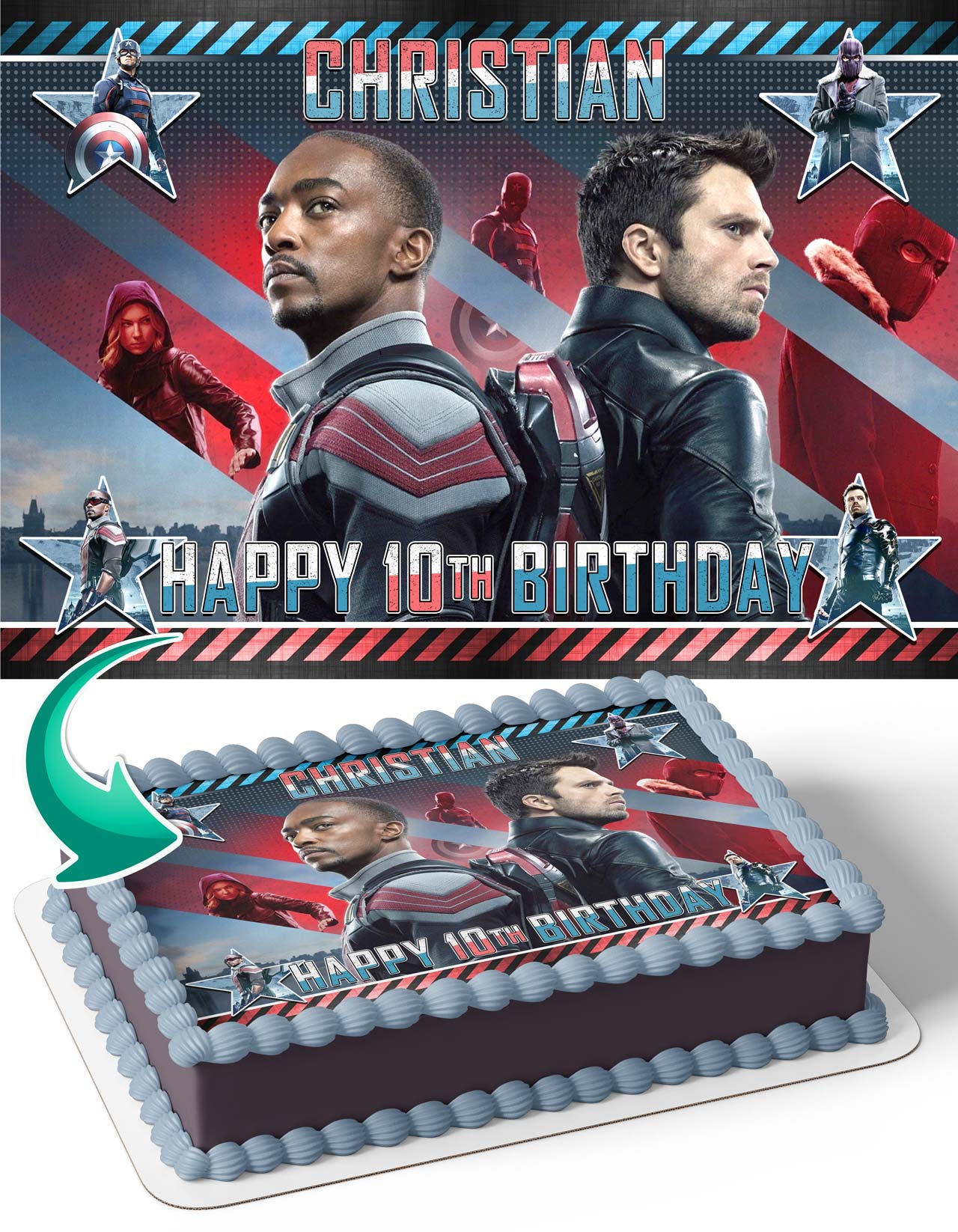 The Falcon and the Winter Soldier Edible Cake Toppers – Ediblecaketopper
