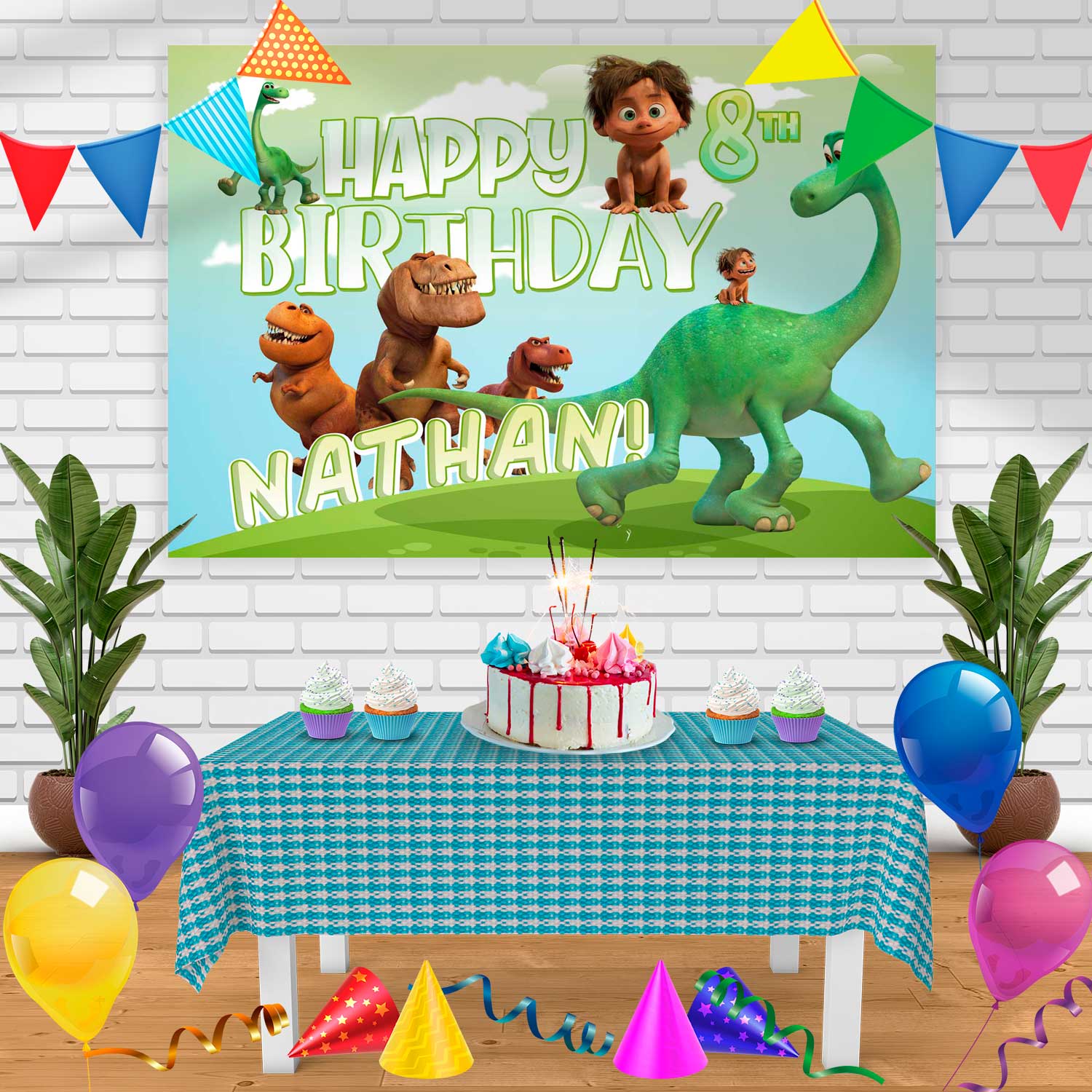 The Good Dinosaur GD Birthday Banner Personalized Party Backdrop Decor ...