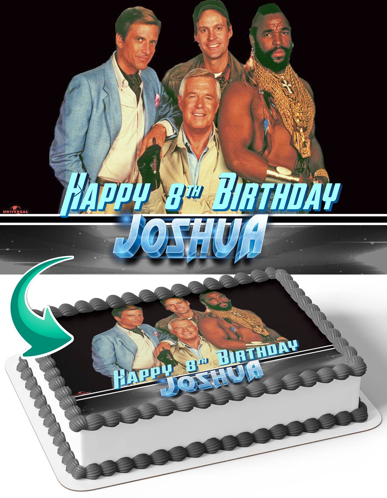 The ATeam Murdock Baracus Hannibal Peck Edible Cake Toppers ...