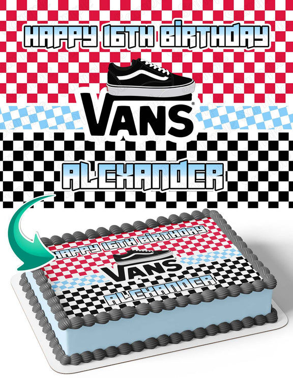 Vans Sneakers Shoes Retro Edible Cake Toppers – Ediblecaketopper