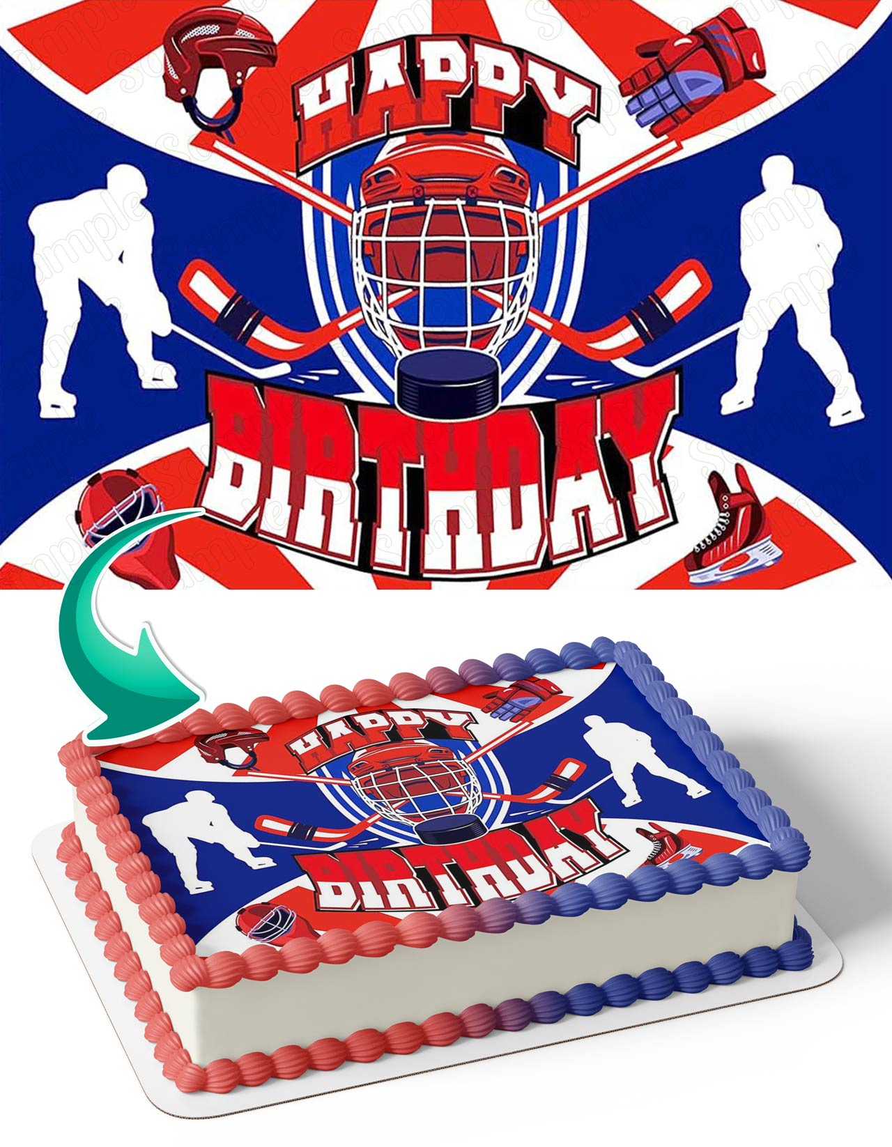 Ice Hockey Player Edible Cake Toppers – Edible Cake Topper Corp