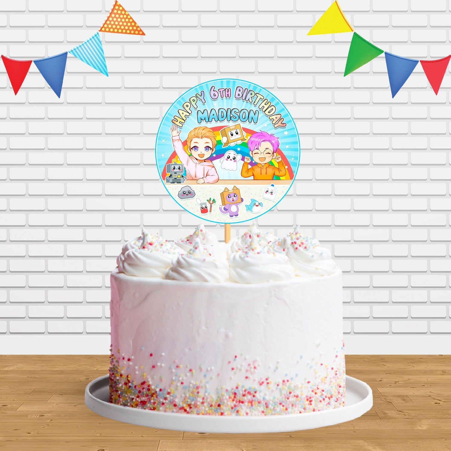 LankyBox Ct Cake Topper Centerpiece Birthday Party Decorations ...