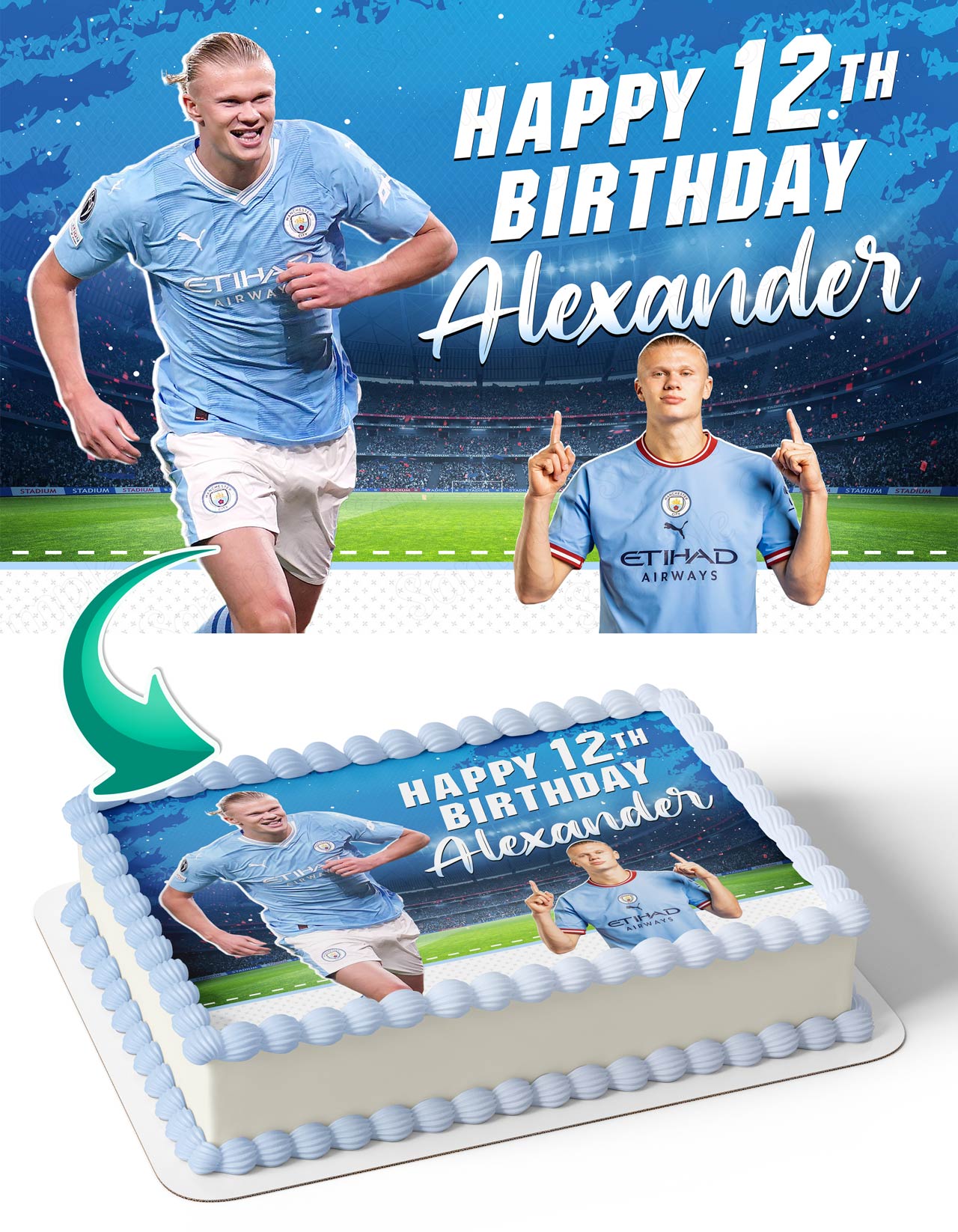 Manchester City Erling Haaland Edible Cake Toppers – Ediblecaketopper