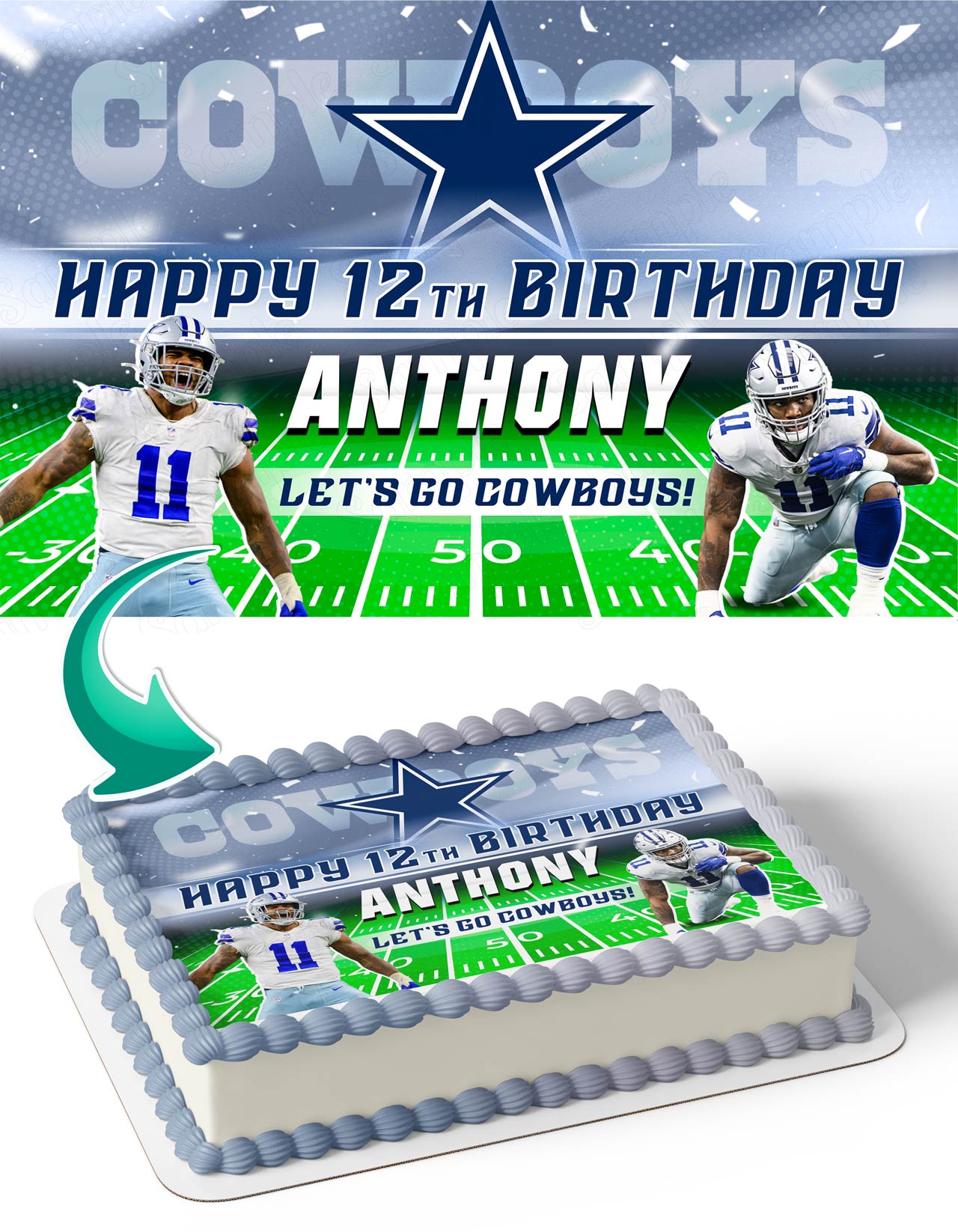 Micah Parsons Dallas Cowboys Edible Cake Toppers – Ediblecaketopper