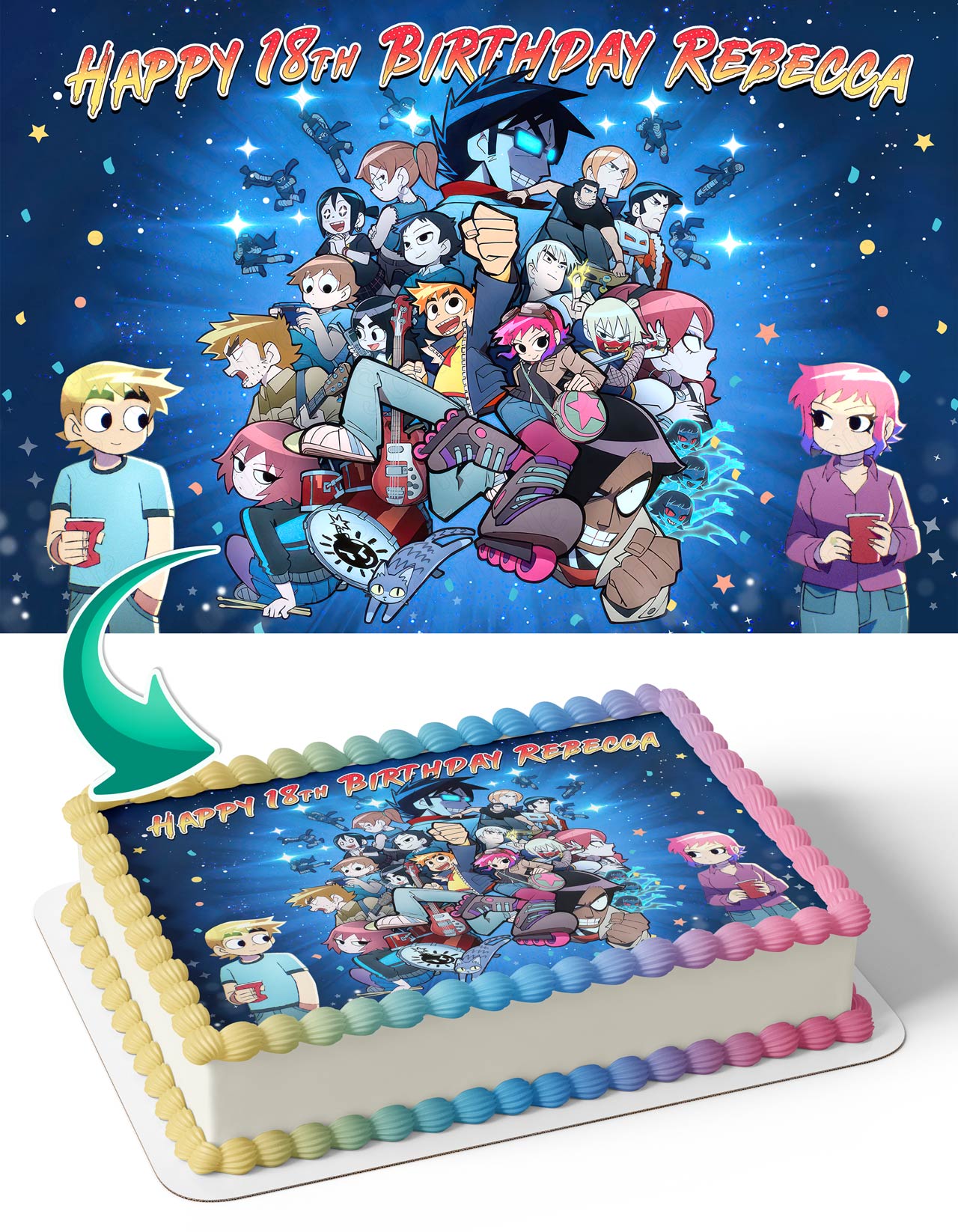 Scott Pilgrim Takes Off Netflix Edible Cake Toppers – Ediblecaketopper