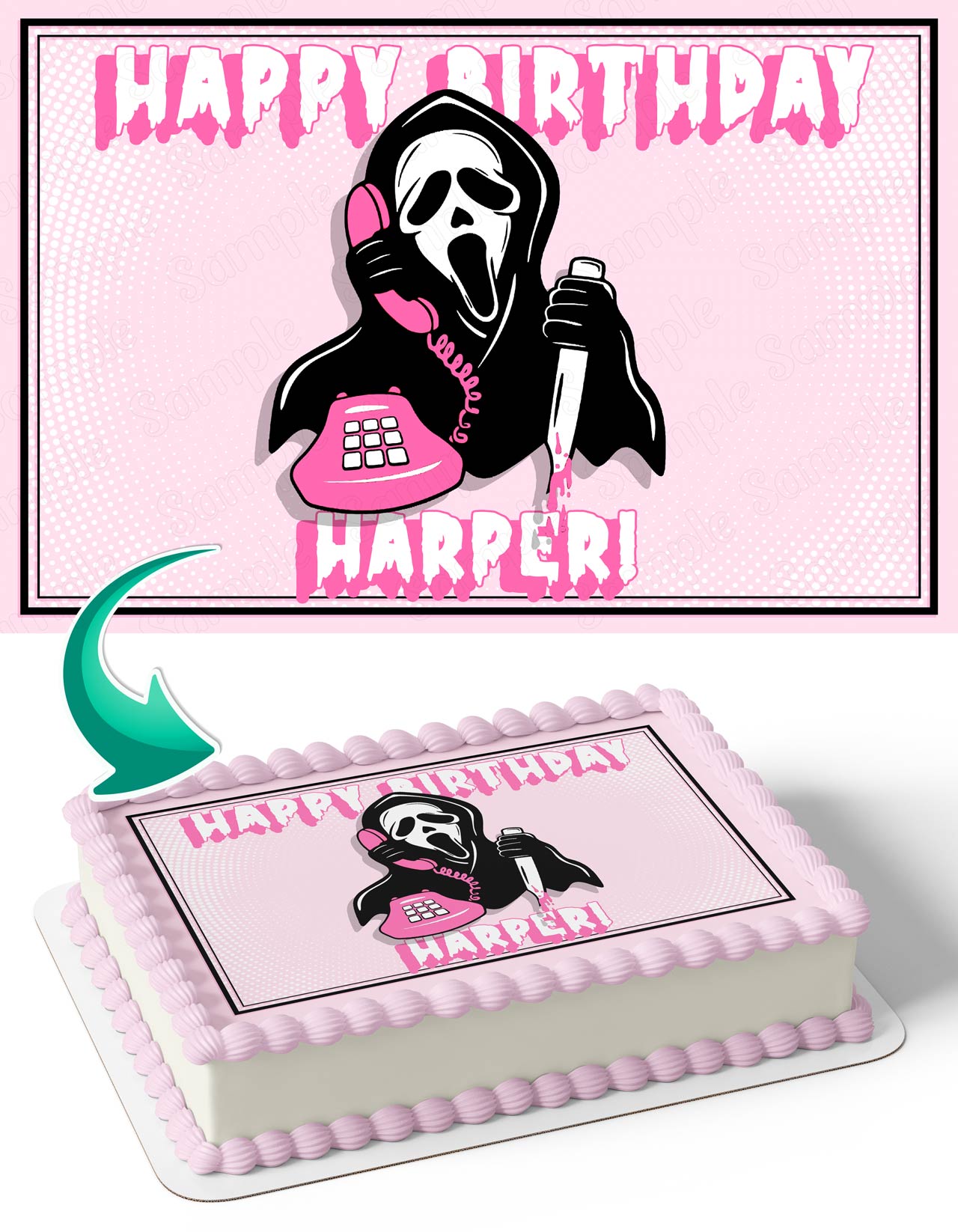 Scream Calling Ghost Face Edible Cake Toppers – Ediblecaketopper