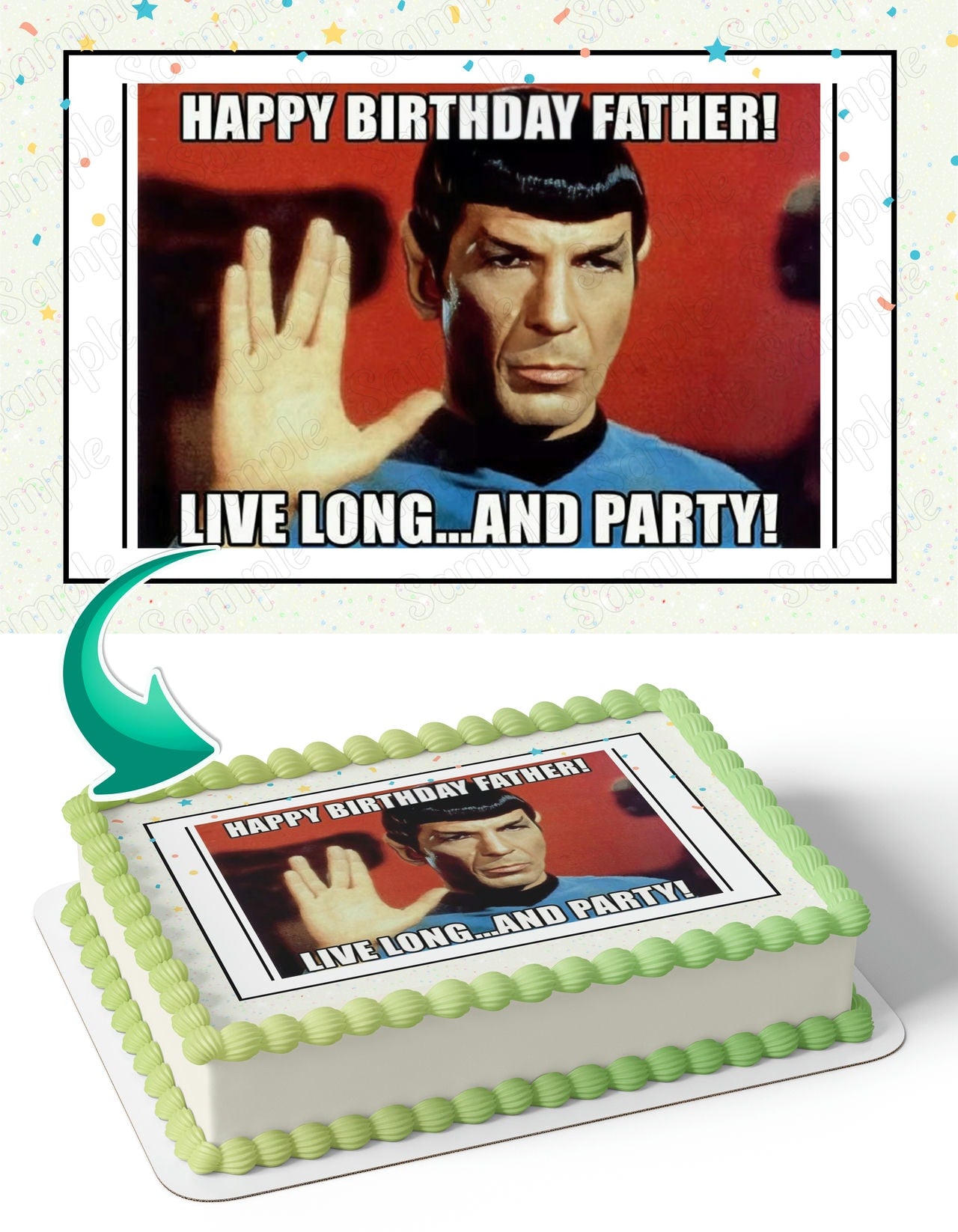 Star Trek Live Long Meme Edible Cake Toppers – Ediblecaketopper
