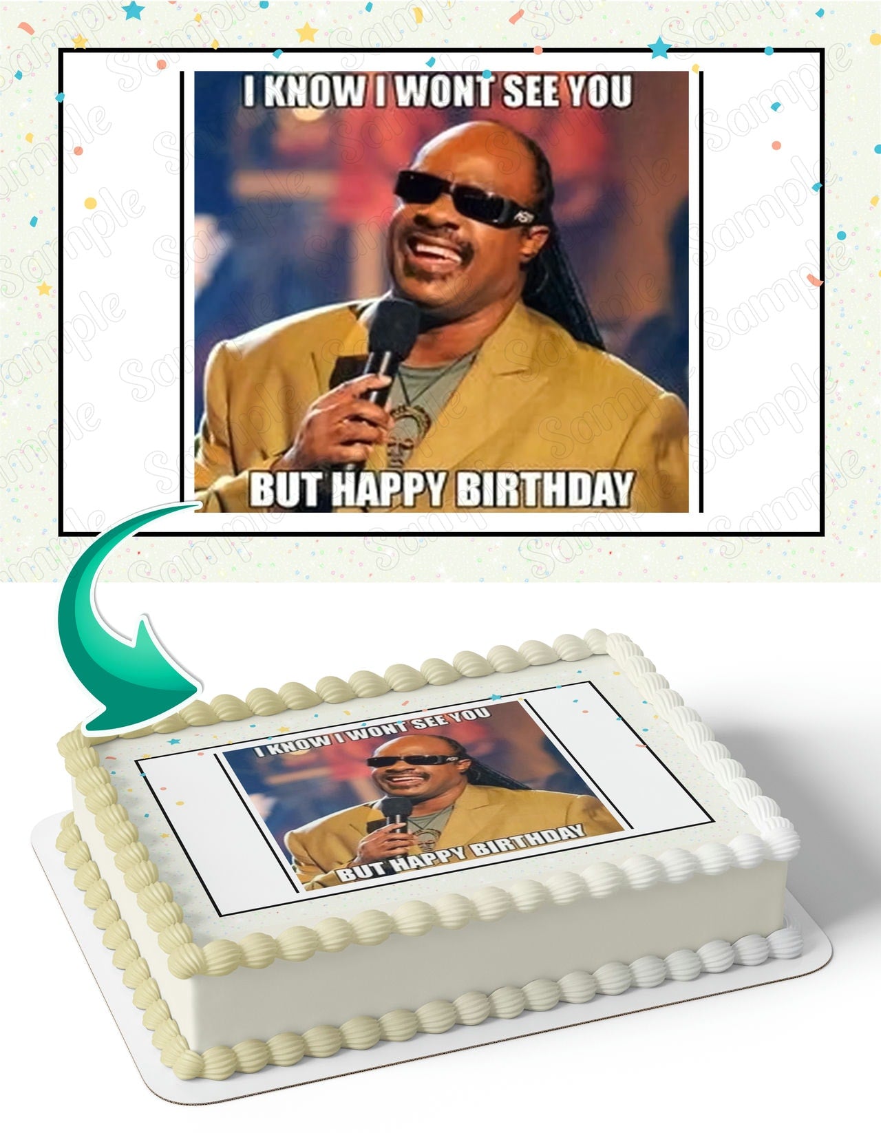 Stevie Wonder Meme Edible Cake Toppers – Edible Cake Topper Corp