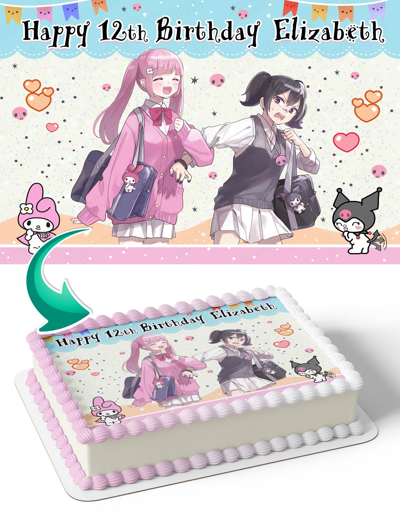 The KuromiMy Melody Hello Kitty Anime Edible Cake Toppers ...