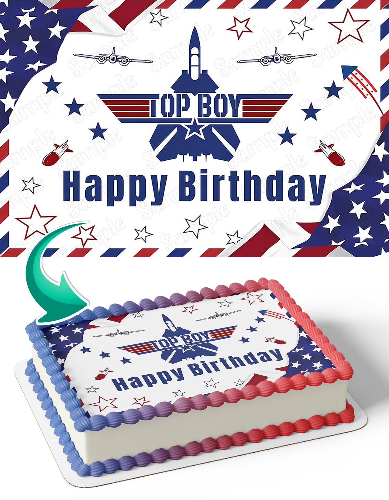 Top Boy Aircraft Pilot Top Gun Edible Cake Toppers – Ediblecaketopper