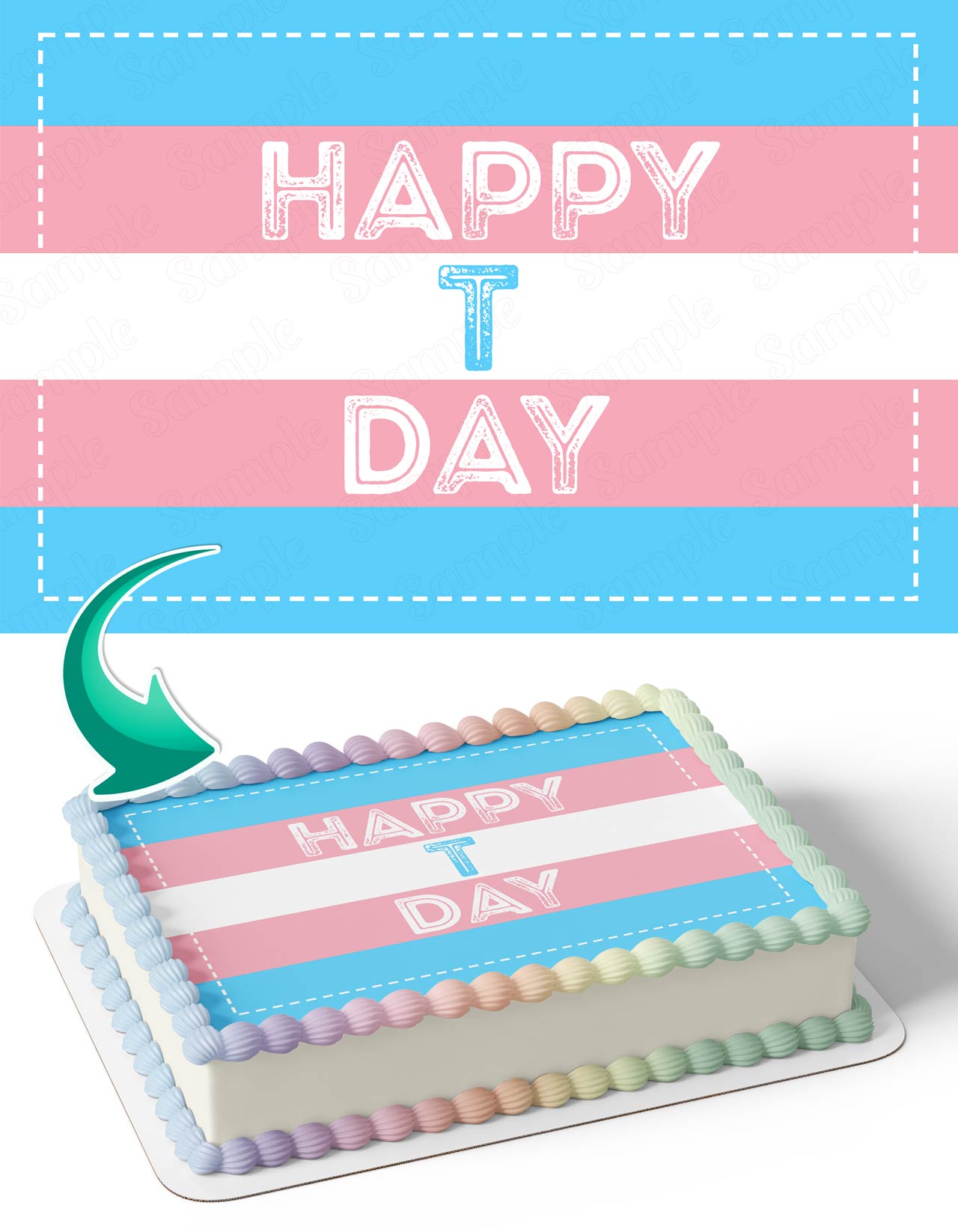 Transgender Flag Edible Cake Toppers – Ediblecaketopper