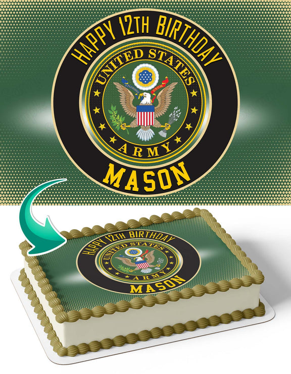 Army Seal Logo U S Army Emblem Military Edible Cake Toppers ...