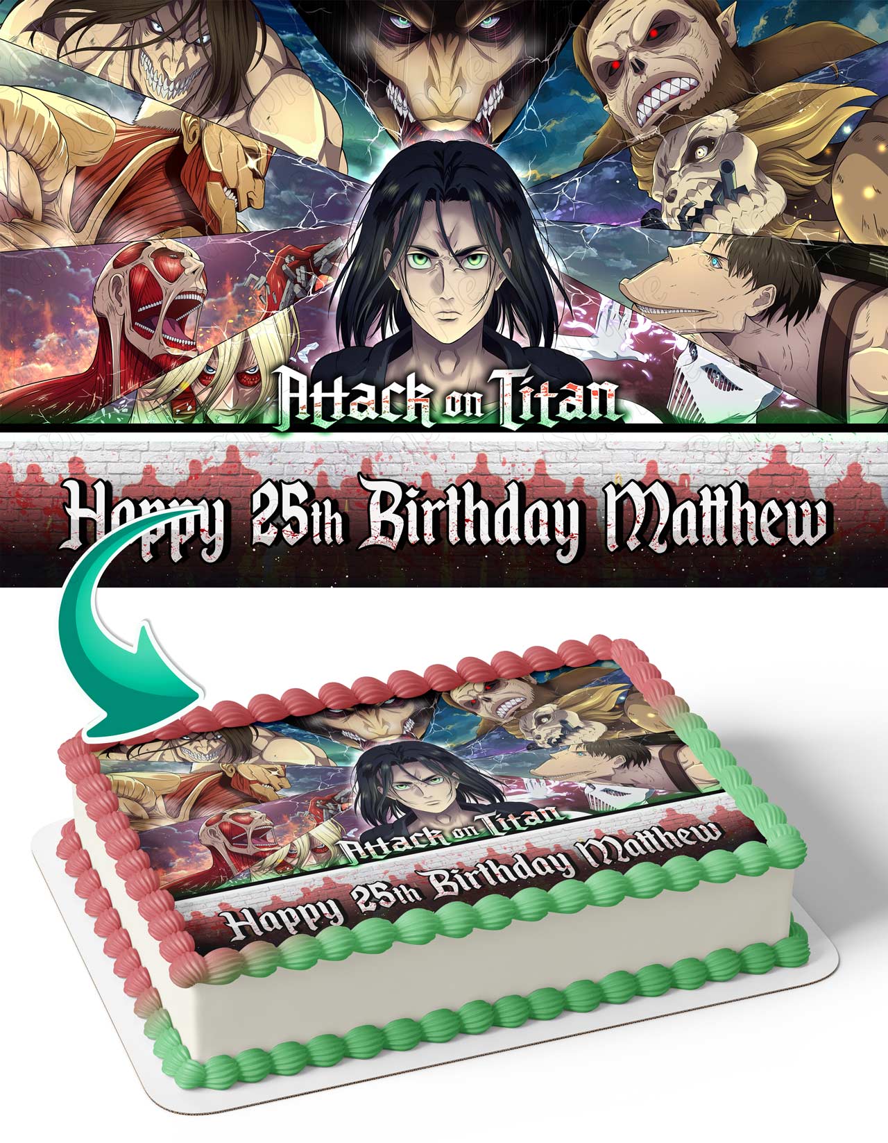 Attack On Titan Shingeki No Kyojin Final Season Titans Edible Cake ...