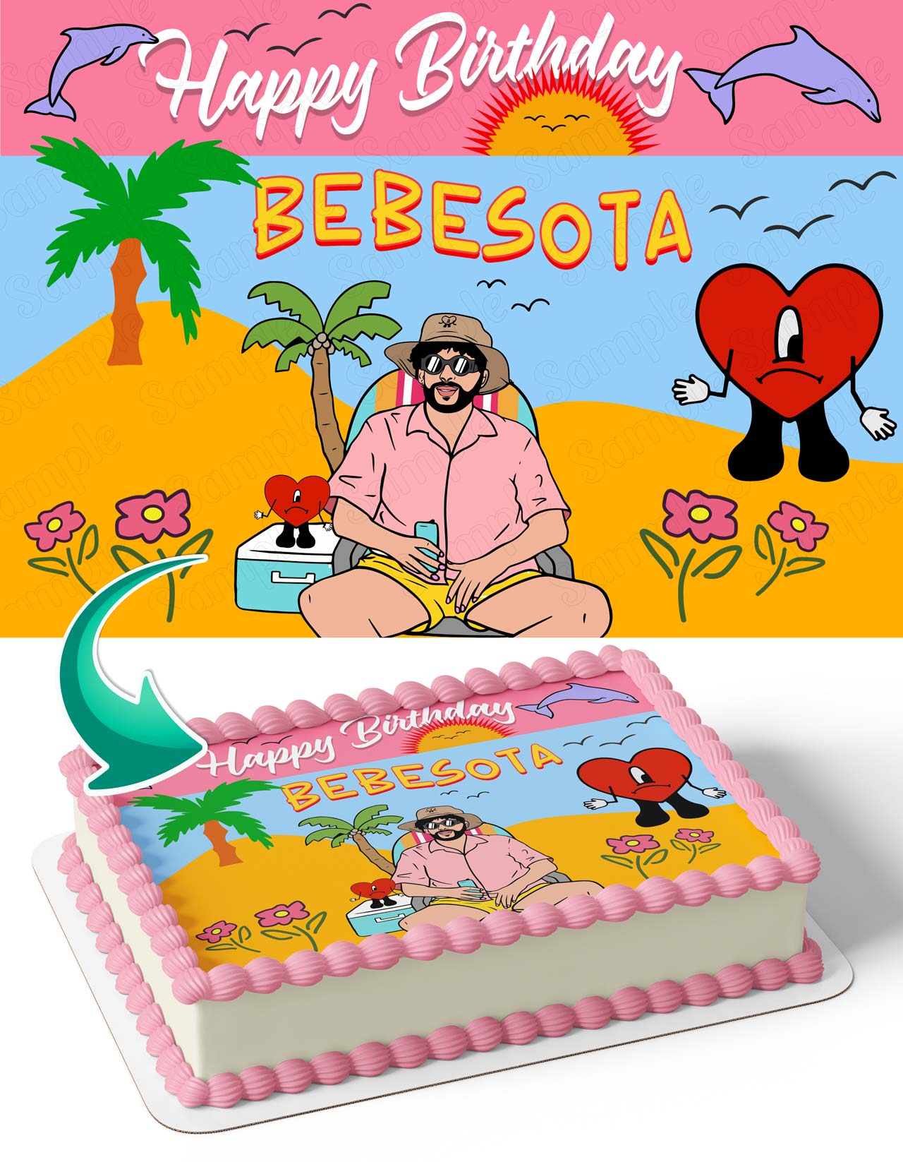 Bad Bunny Bebesota Neverita Edible Cake Toppers – Ediblecaketopper
