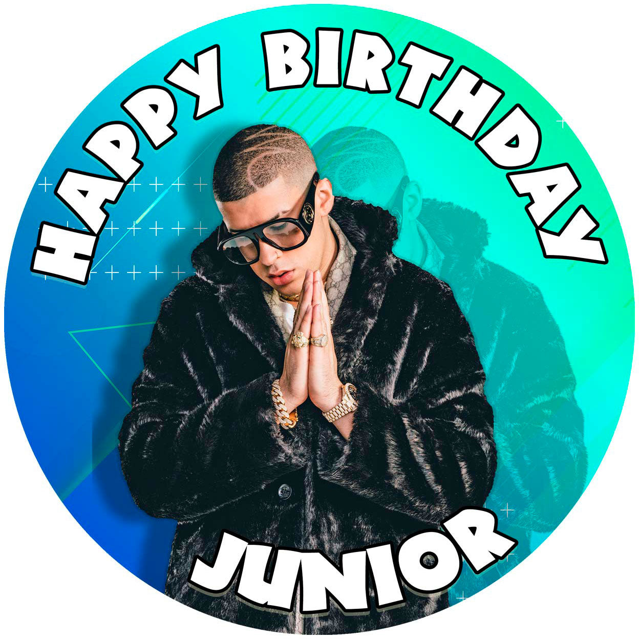 Bad Bunny Edible Cake Toppers Round – Ediblecaketopper