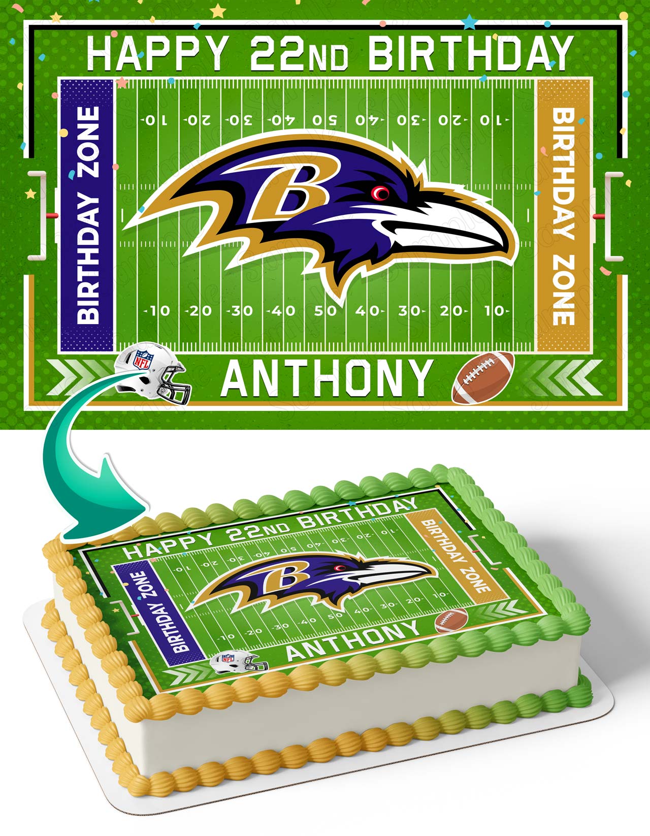 Baltimore Ravens Edible Cake Toppers – Ediblecaketopper