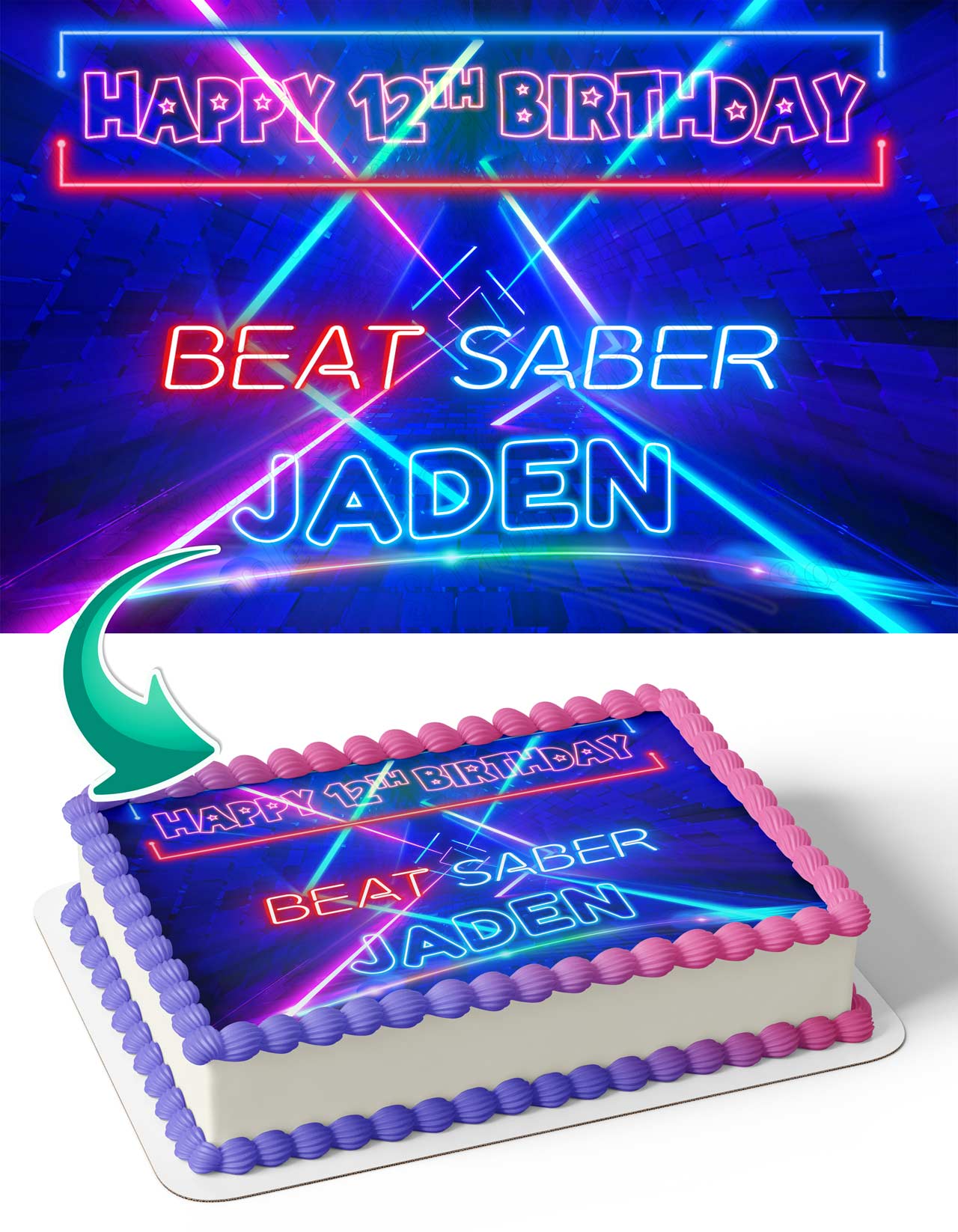 Beat Saber Game VR Edible Cake Toppers – Ediblecaketopper