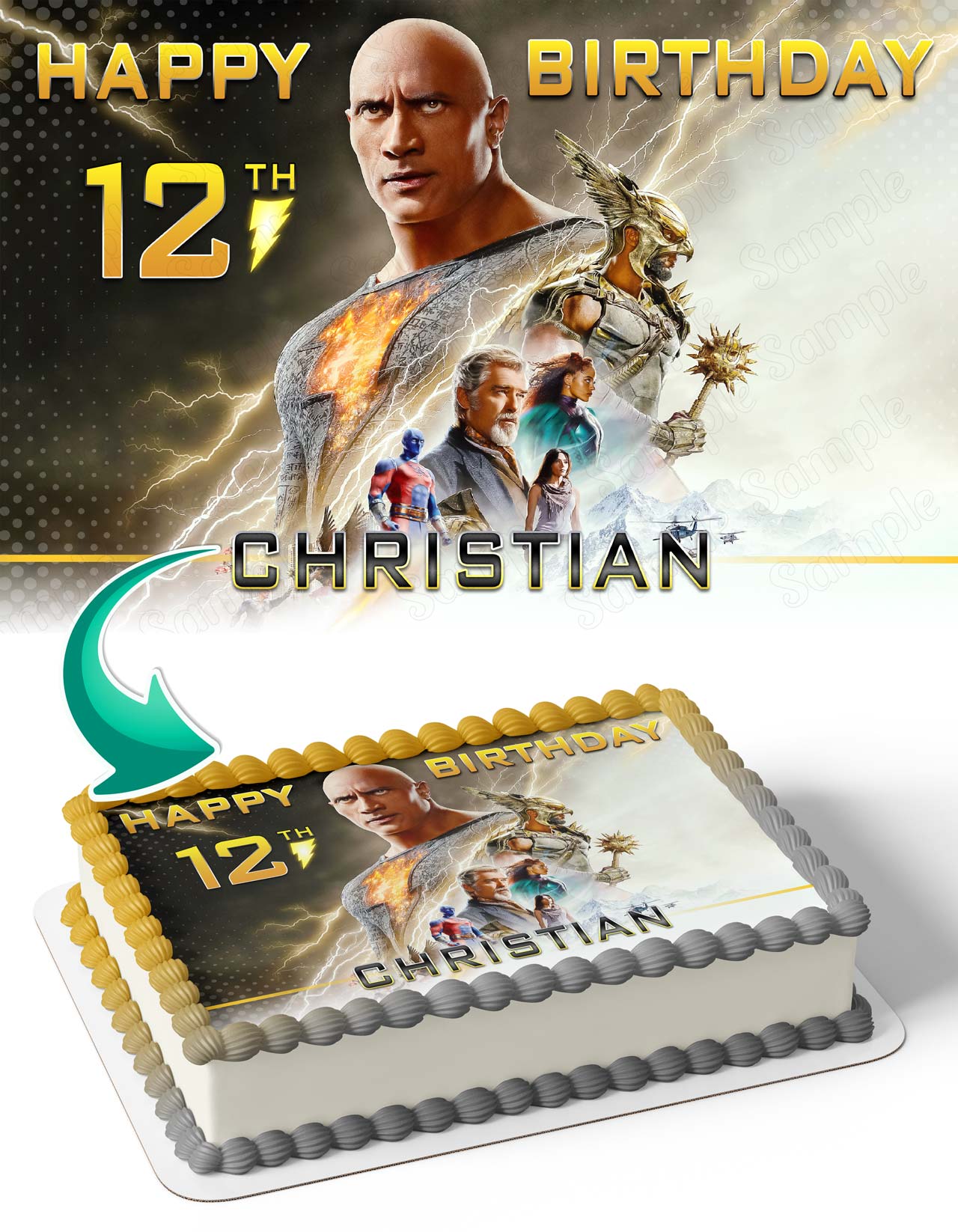 Black Adam Edible Cake Toppers – Ediblecaketopper