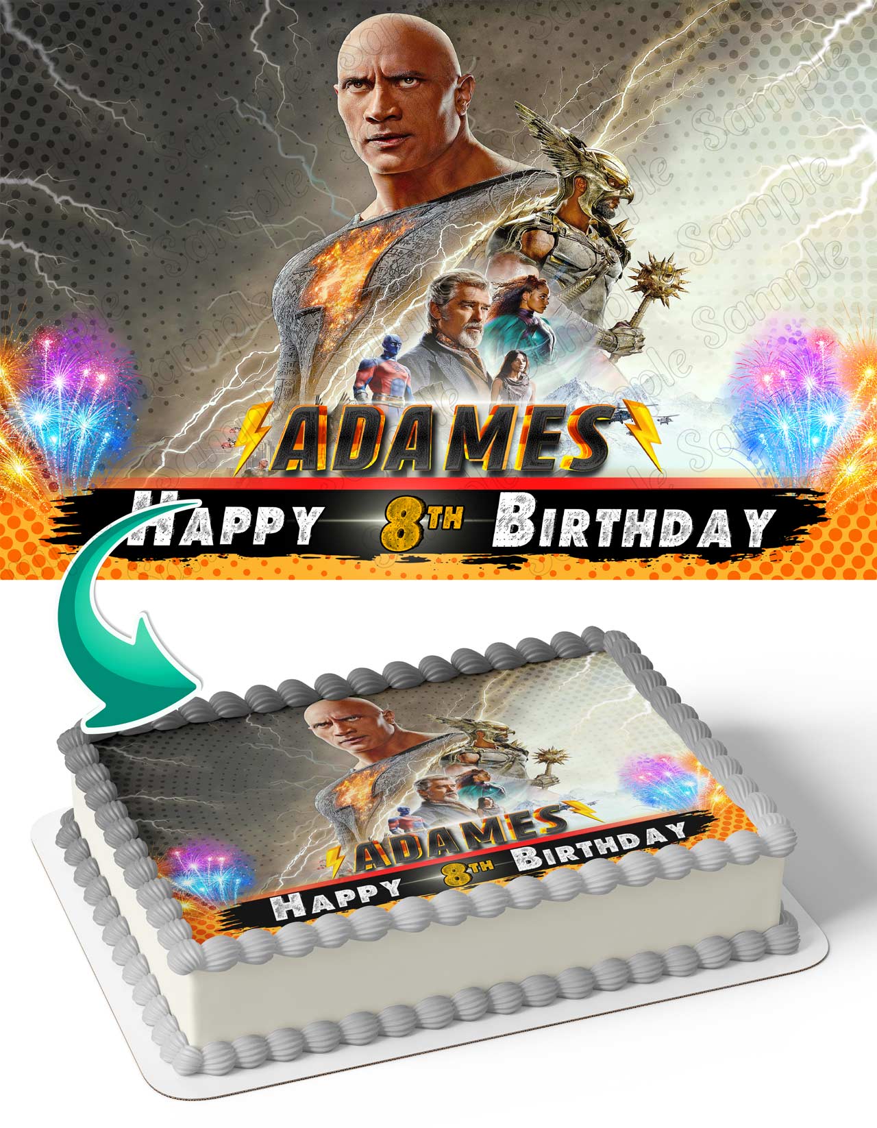 Black Adam The Rock Super Hero Edible Cake Toppers – Ediblecaketopper