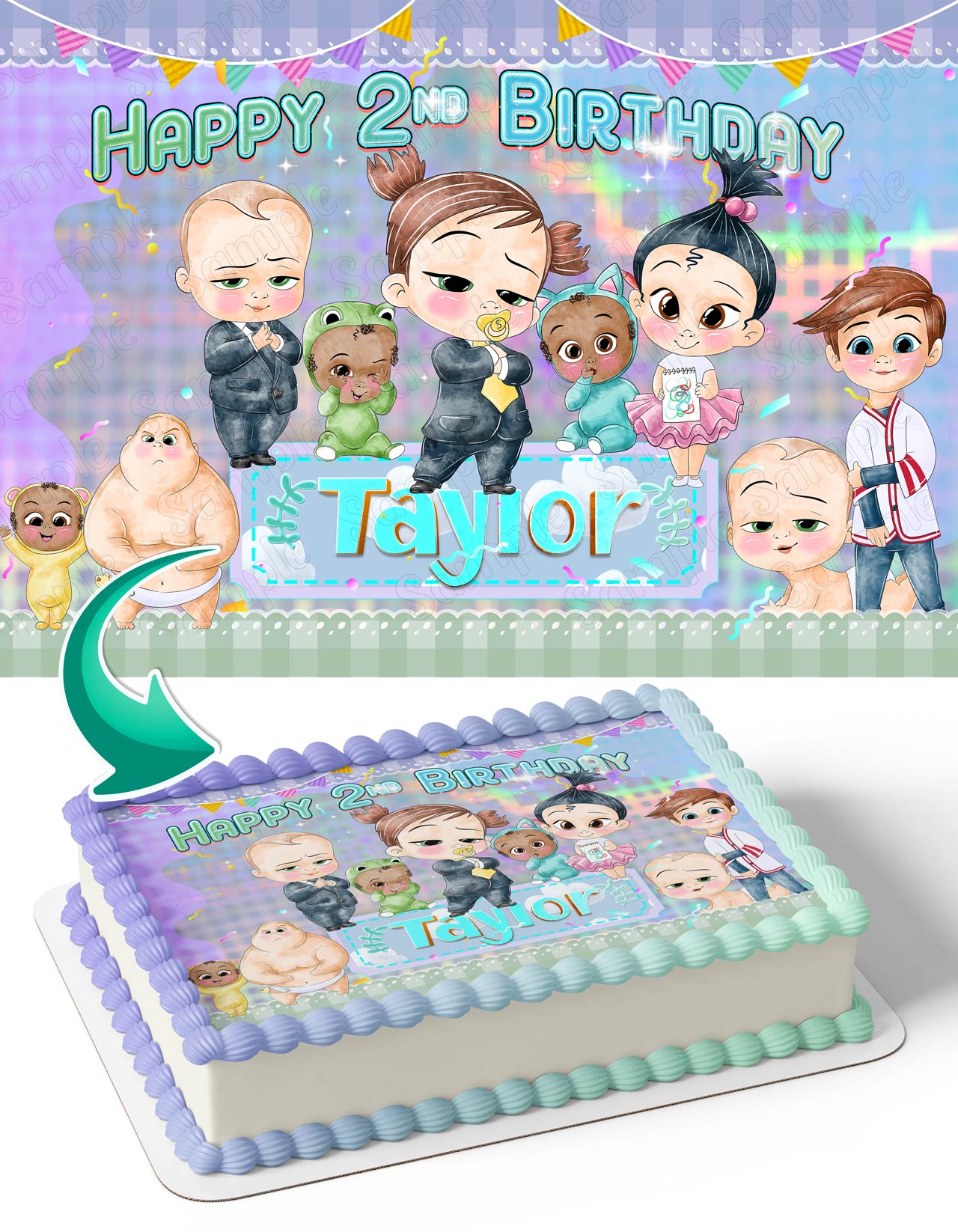 Boss Baby Girl Boys Cute Kids Edible Cake Toppers – Edible Cake Topper Corp