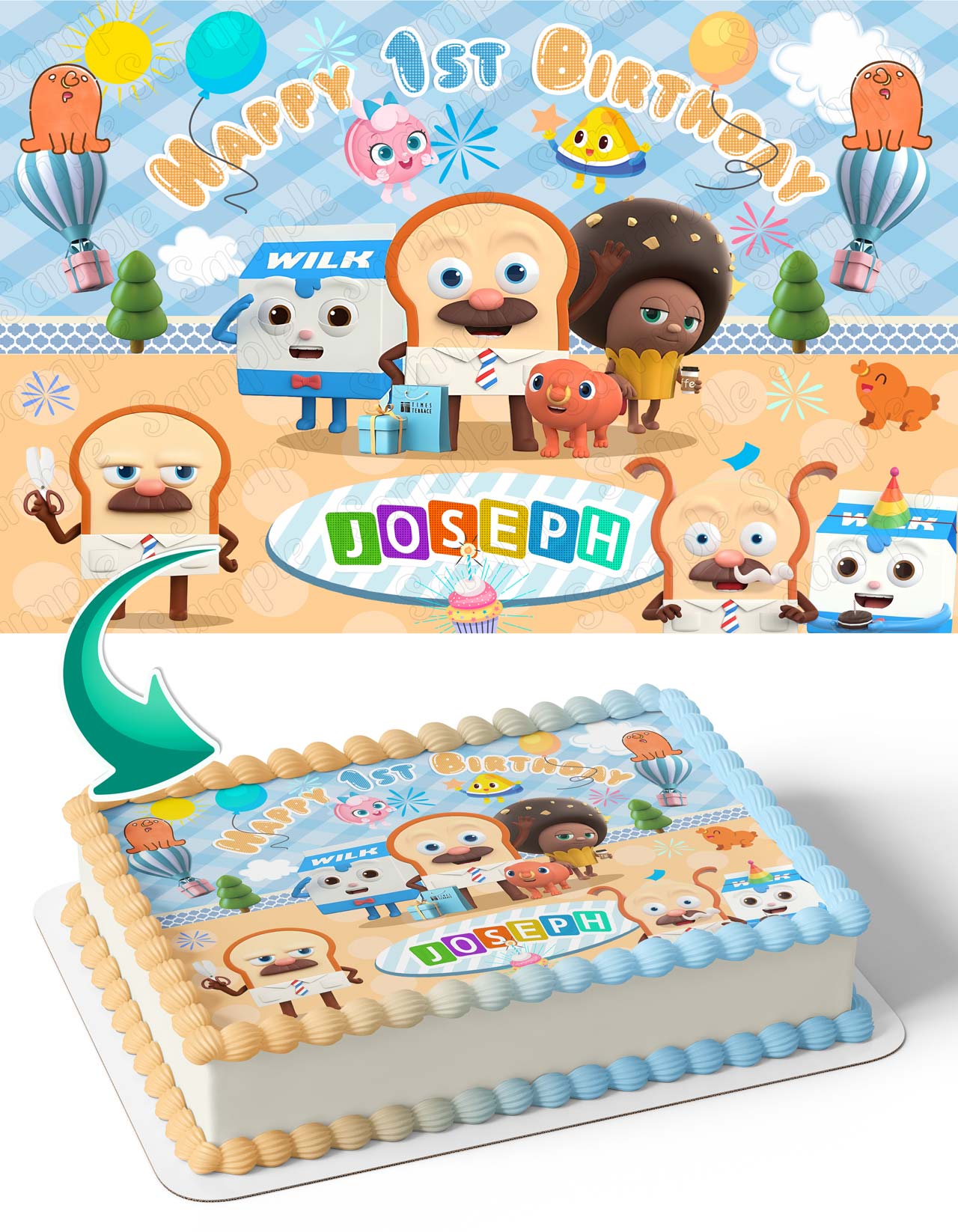 Adornos comestibles para tartas de la barbería Bread – Ediblecaketopper