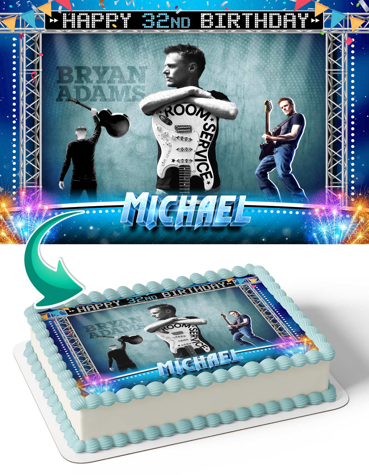Bryan Adams Singer Edible Cake Toppers – Ediblecaketopper