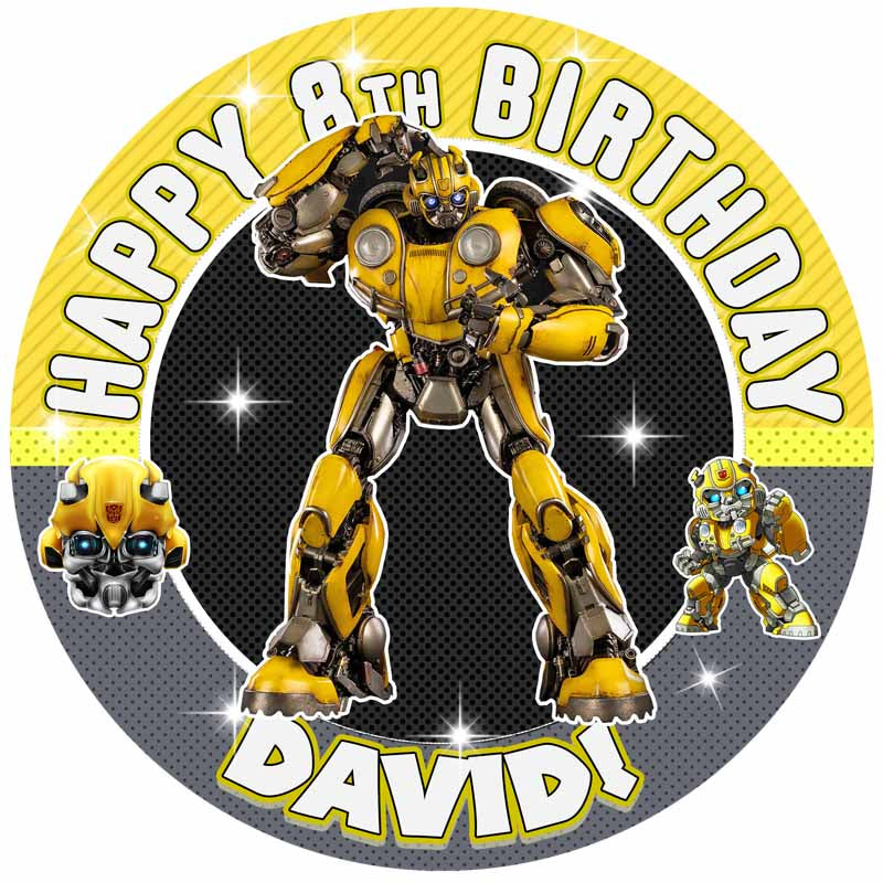 Bumblebee Transrobots Cars Trucks Edible Cake Toppers Round ...