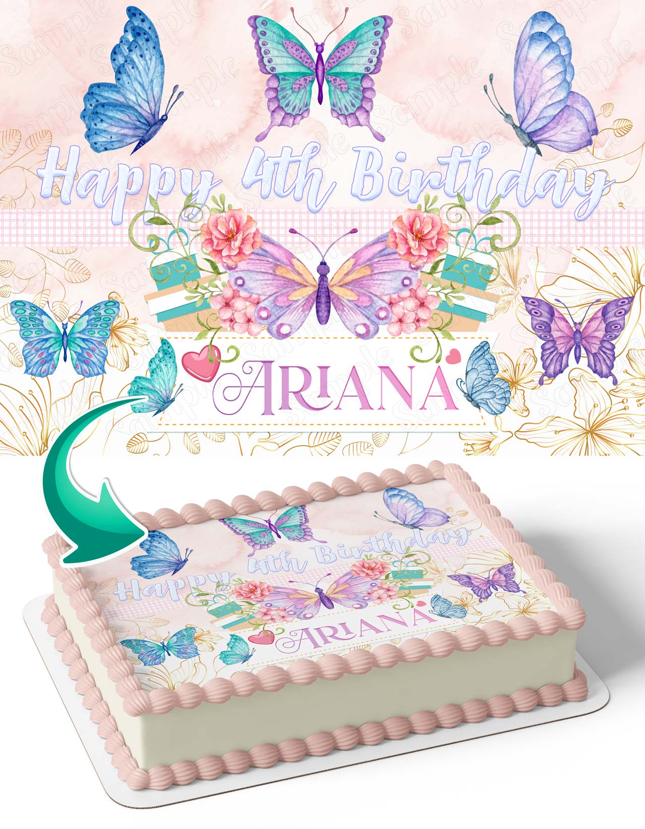 Butterfly Cute Girls Edible Cake Toppers – Edible Cake Topper Corp