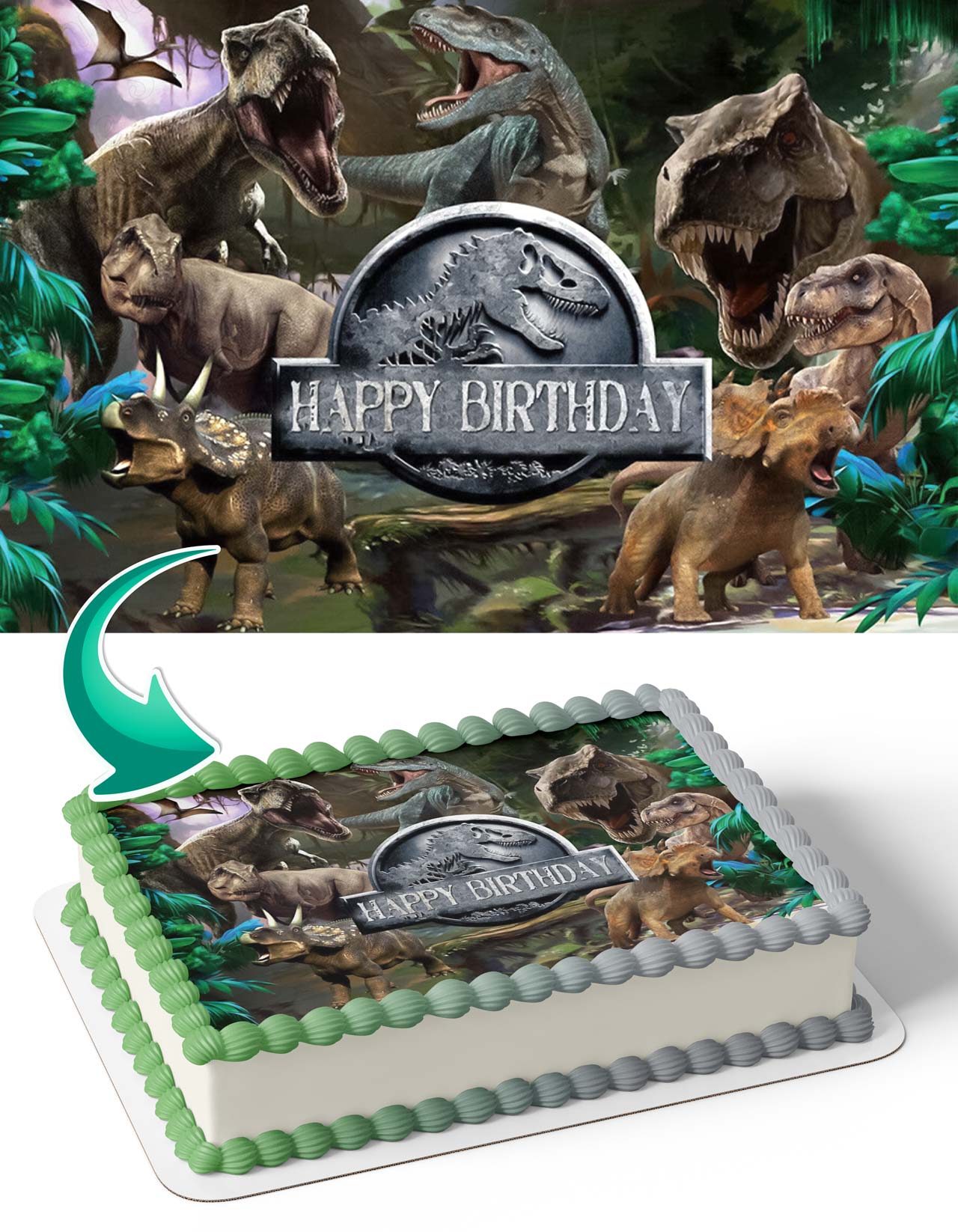 Dinosaurs Prehistoric Planet Jurassic World Trex Edible Cake Toppers ...